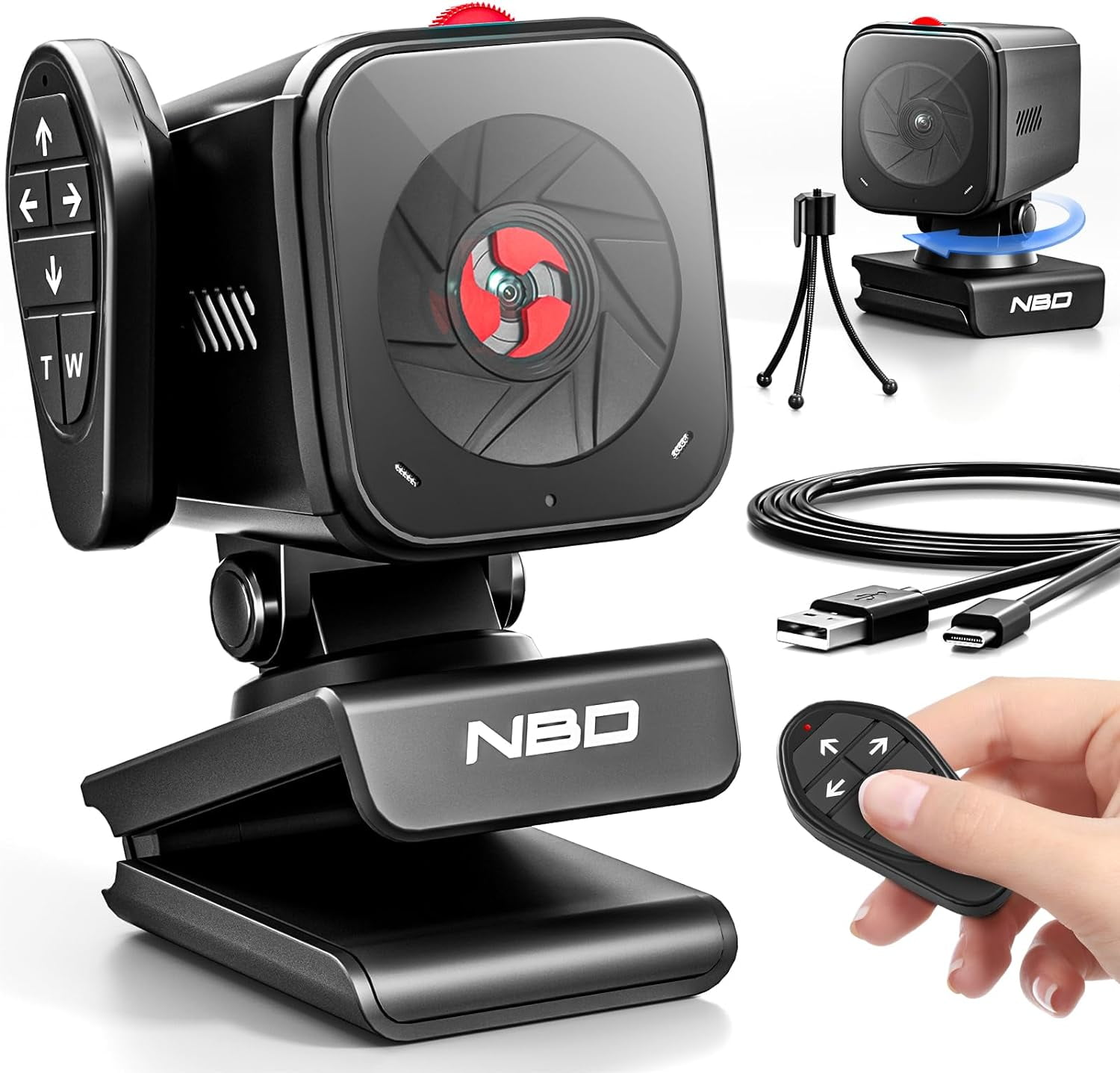 NBD 2K Webcam for PC and Laptop, Autofocus Camera, AI Noise-Canceling ...