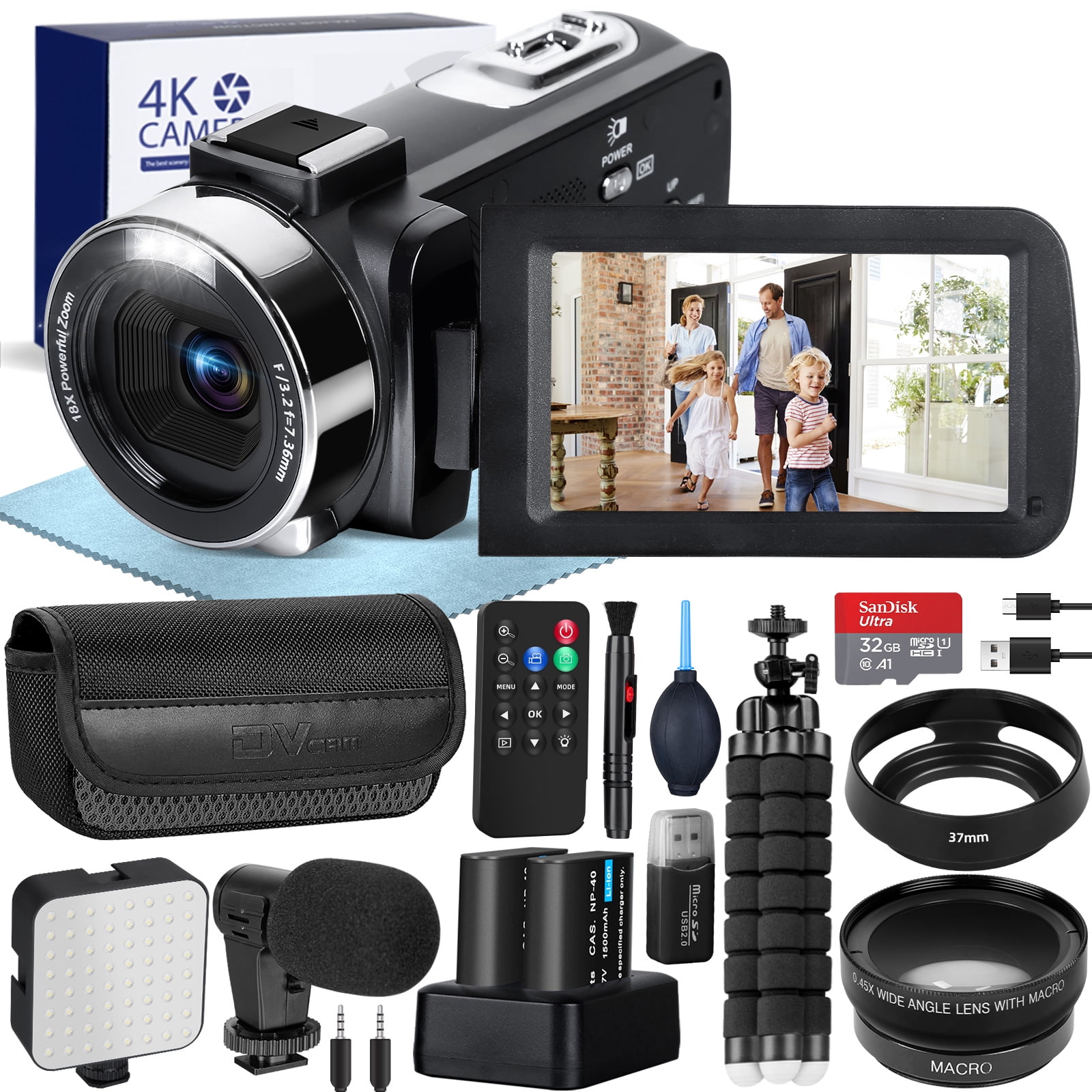 NBD 4K Video Camera Camcorder UHD 48MP WiFi IR Night Vision Vlogging ...