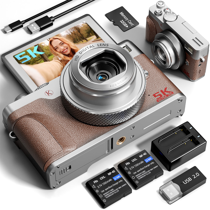 NBD 64MP 5K Autofocus Digital Camera with 180° Flip Screen, 18X Zoom ...