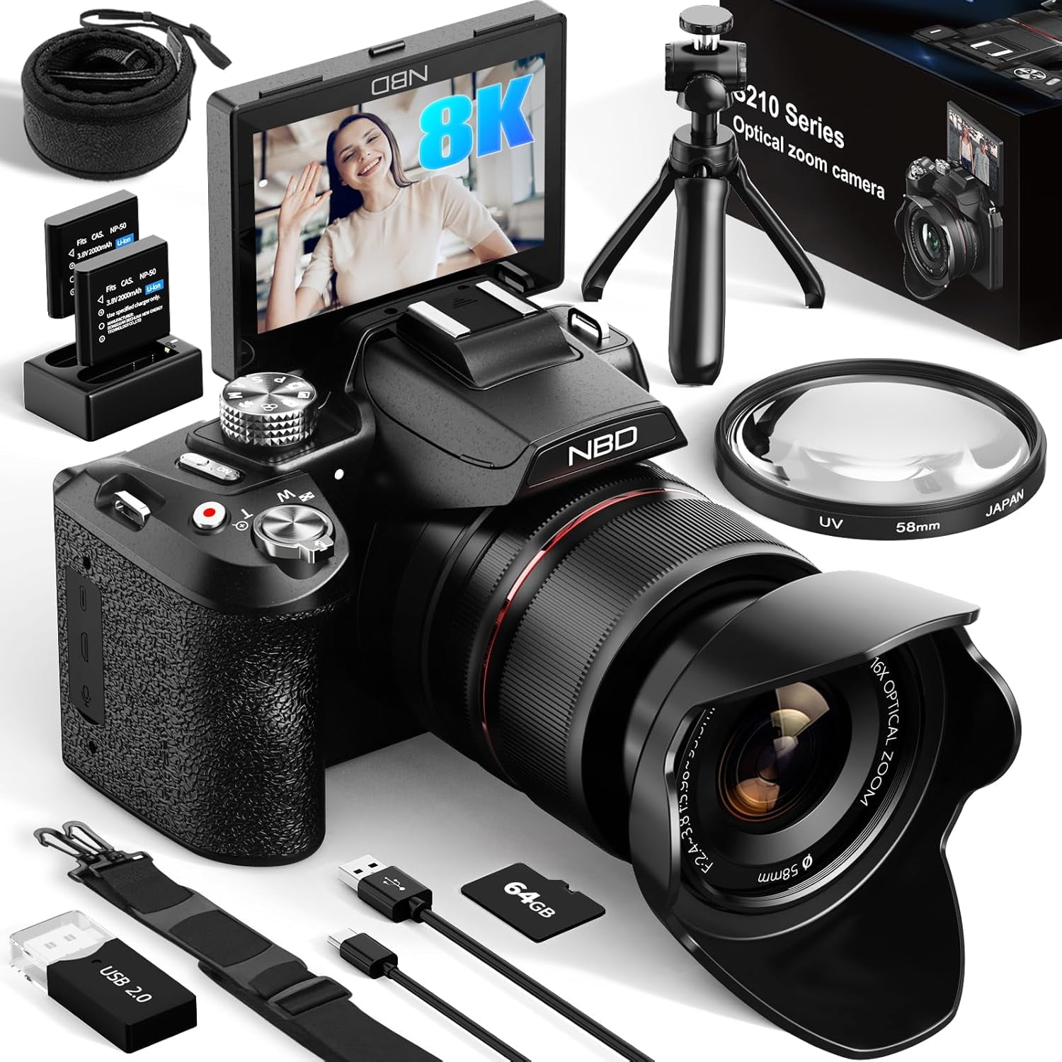 NBD 64MP Digital Cameras for Photography,8K Vlogging Cameras for ...