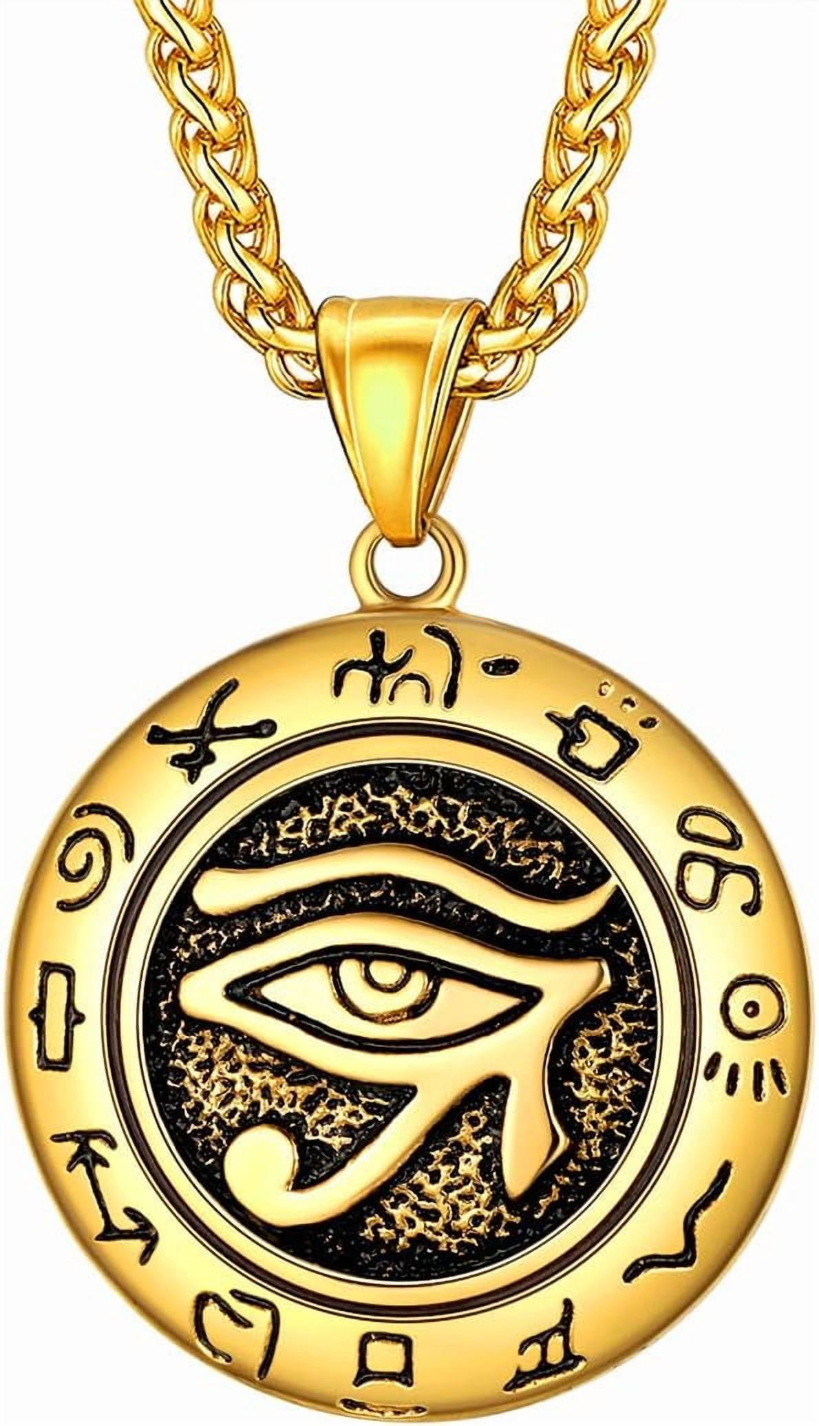 NBGQD Horus Necklaces for Men Women, Stainless Steel/Black/Gold Plated ...