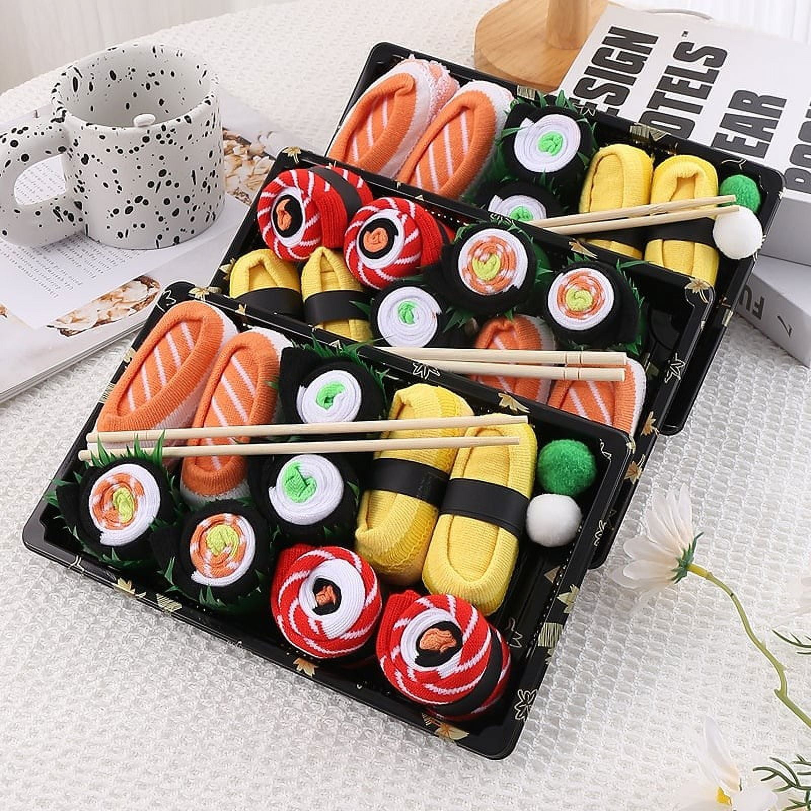 NBHOME Sushi Socks Socks Mid-calf Combed Cotton Socks Sushi Sock Box ...