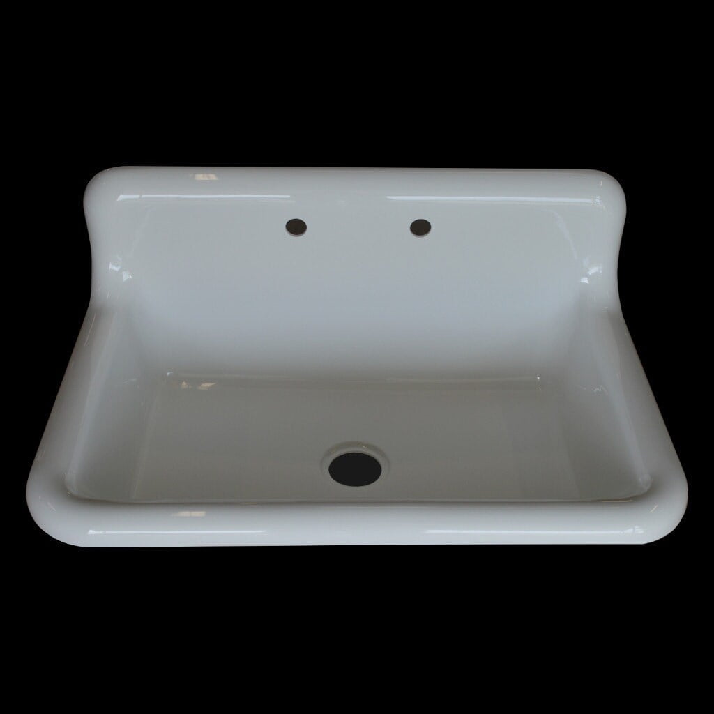 NBI Drainboard Sinks White Reinforced Cast Acrylic 36" x 24" Rolled Rim ...