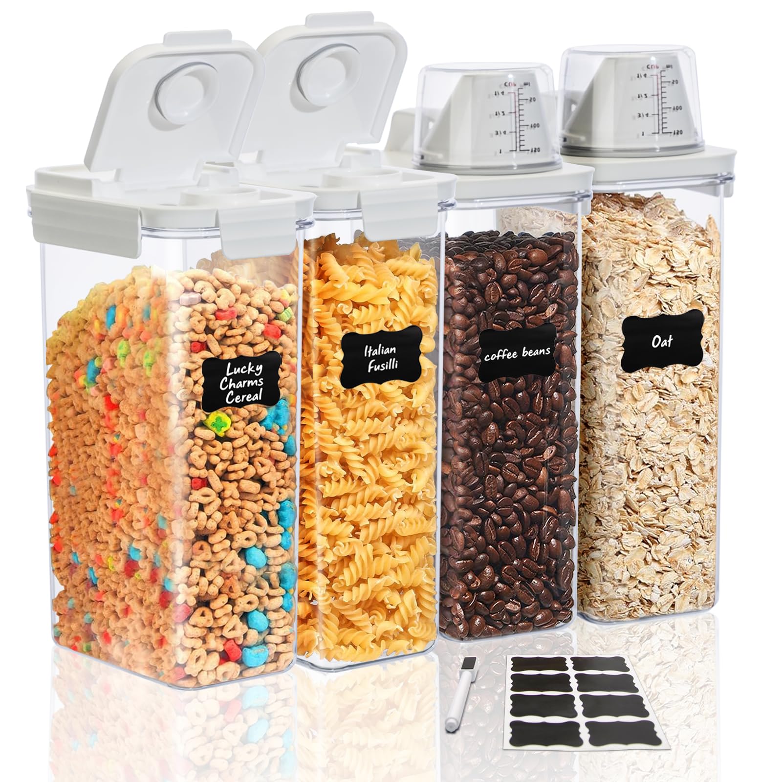 NBILIC Cereal Containers Storage Set,4 PCS Airtight Food Storage ...