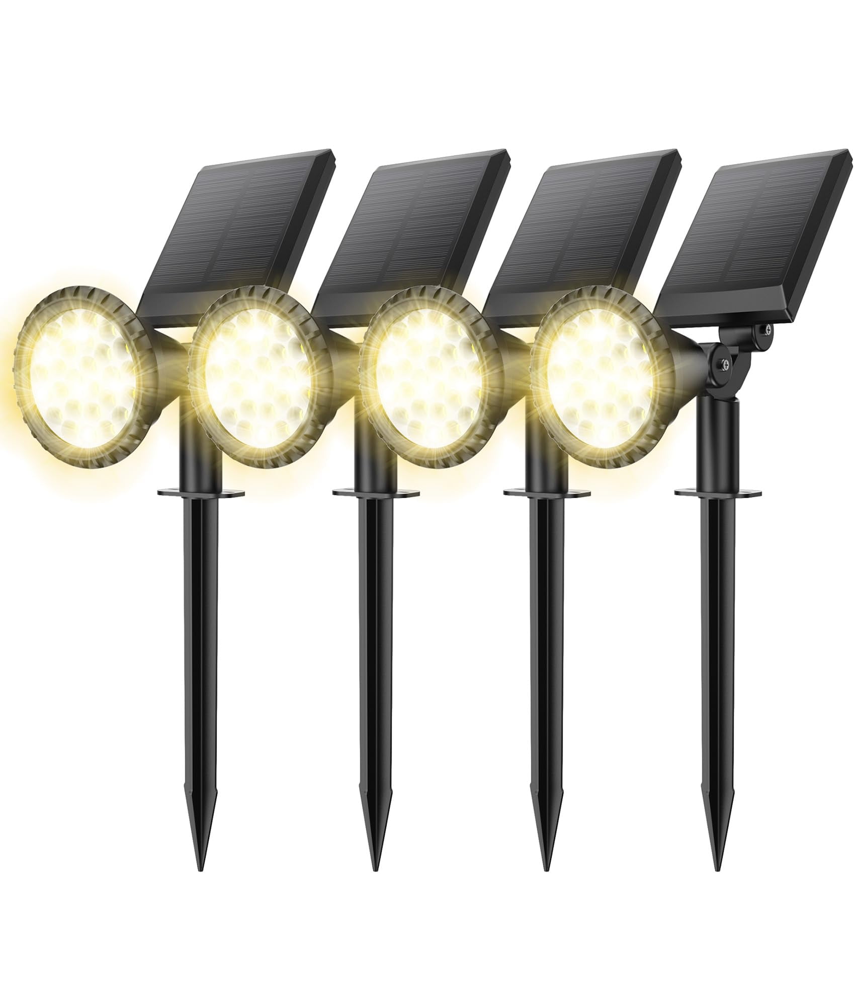 NBKLS Solar Spot Lights SSF20 for Outside, 27 Solar Lights for Yard, 4 ...