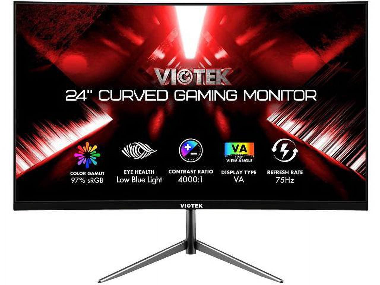 NBV24CB2 24-Inch Curved Monitor, 75 Hz Full-HD Frameless Monitor for ...
