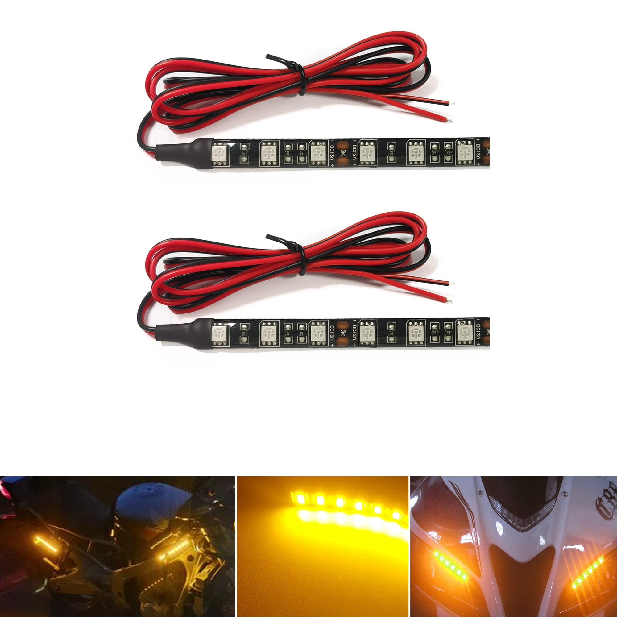 NBWDY Universal 2pc 4in Motorcycle LED Turn Signal Light Amber LED ...