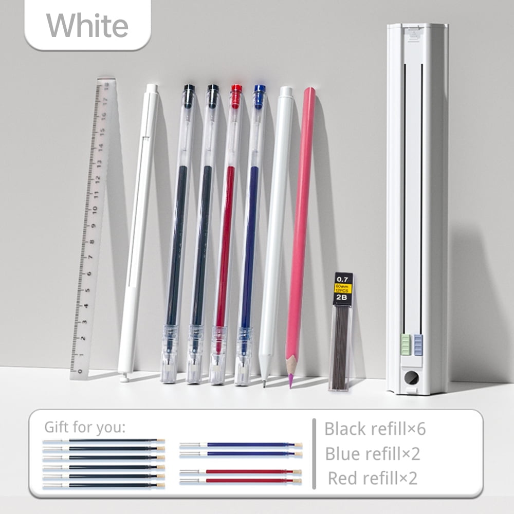 NBX Writing Stationary,Case 10 Refills Pencil Box Eraser Pen Case ...