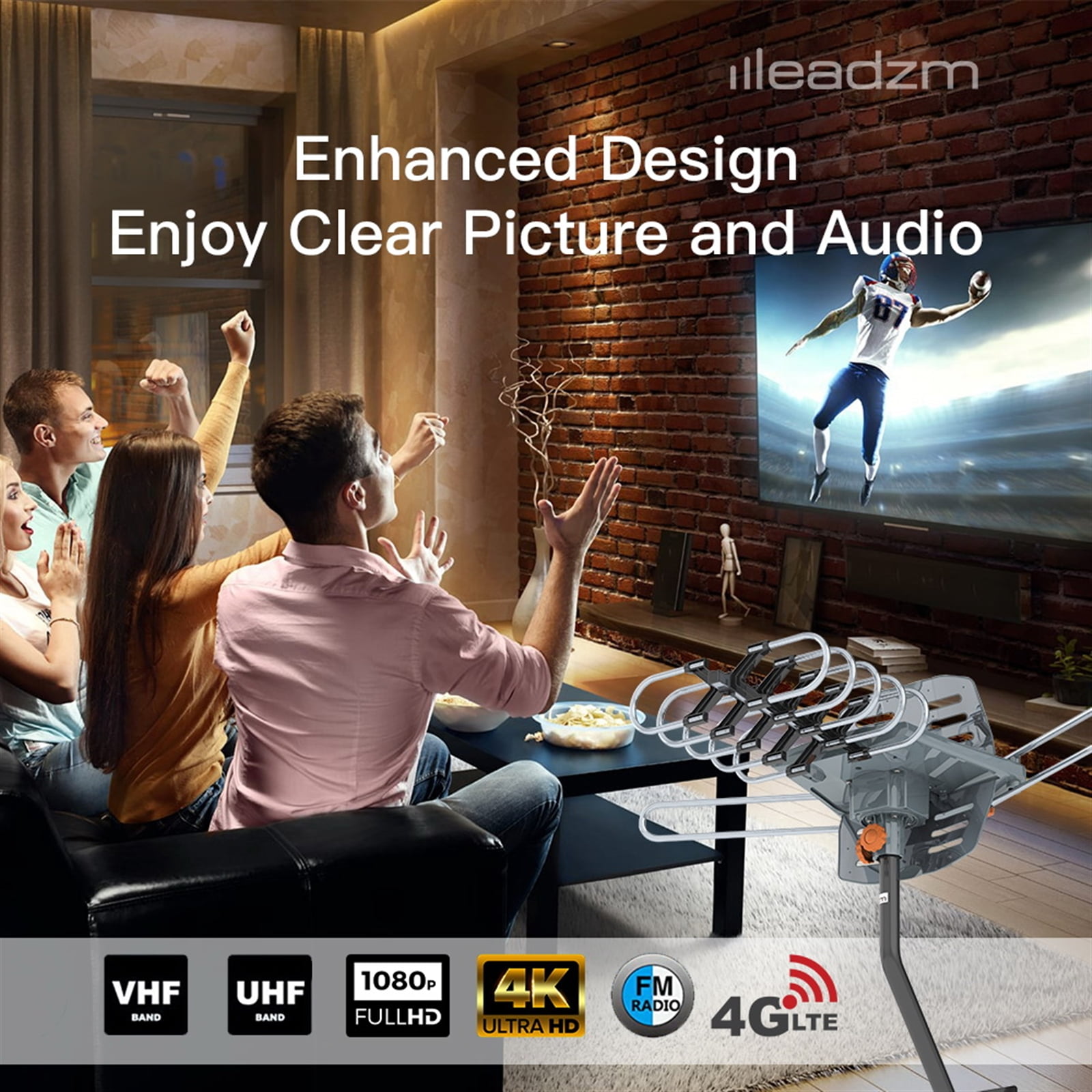 NBXPOW Outdoor Digital Amplified HDTV Antenna - 360 Degree Rotating ...