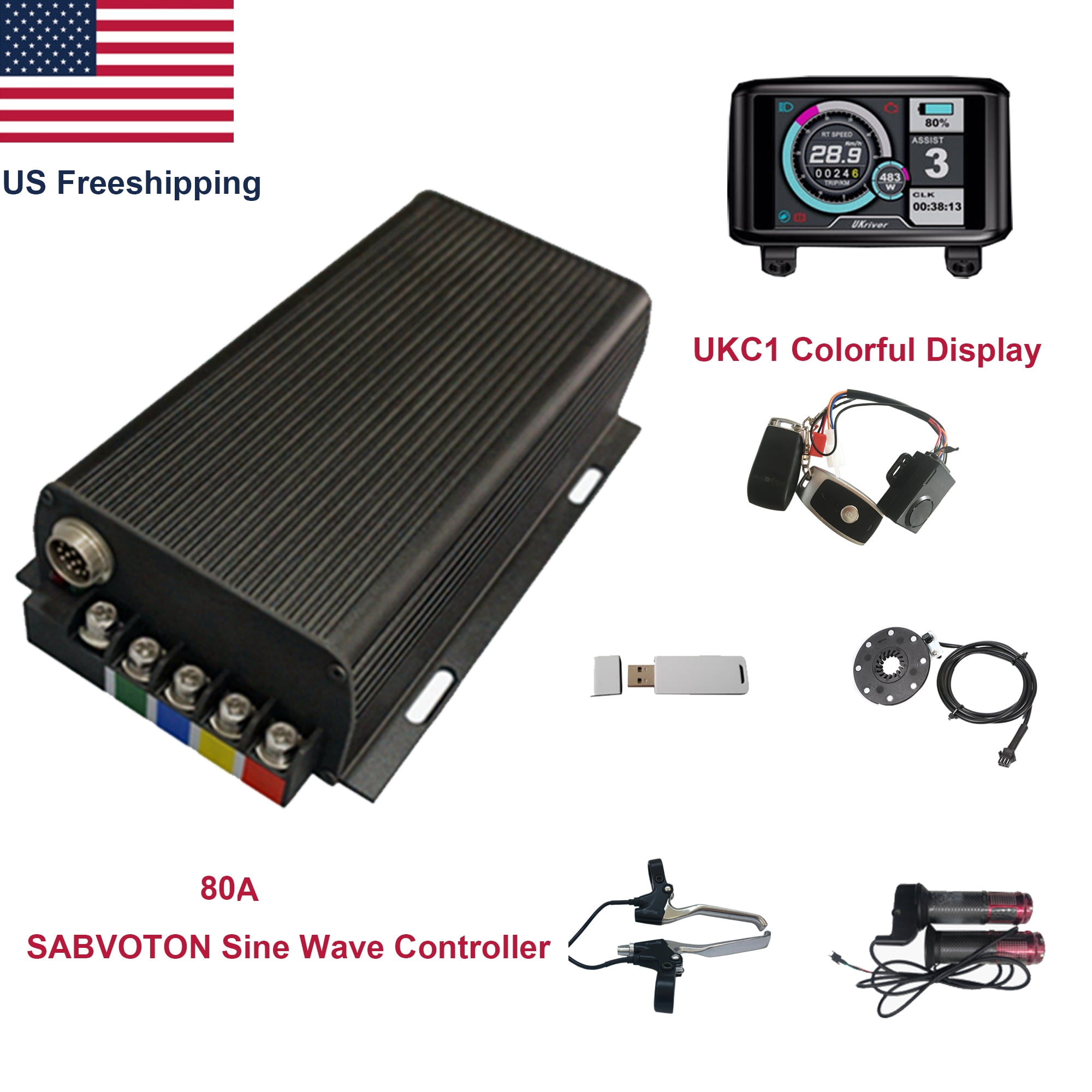 Sabvoton 72V 80A V1 V2 Electric Power Controller for 3000W Ebike Motor ...
