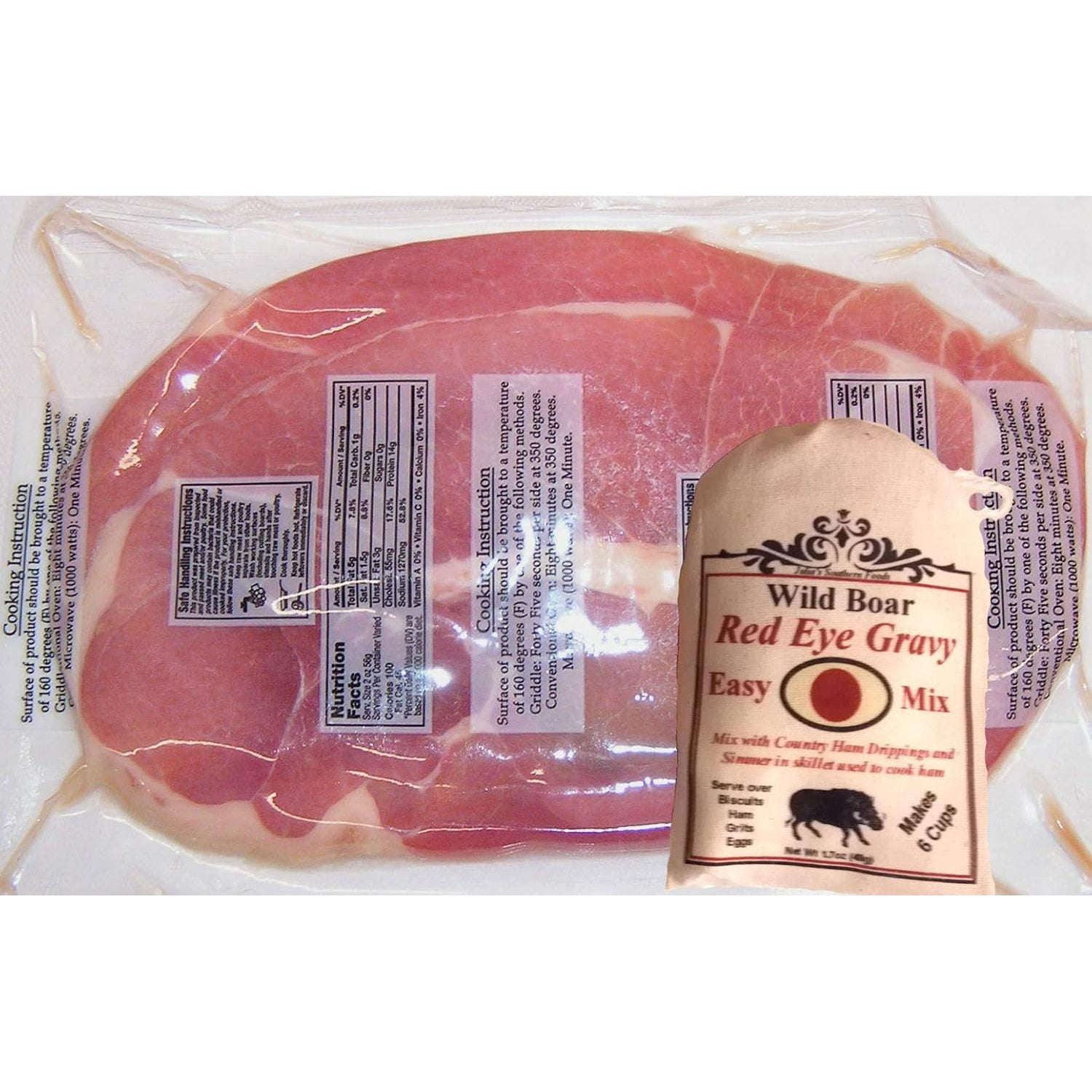 NC Country Ham Center Cuts 1 Lb and Red Eye Gravy Mix - Walmart.com