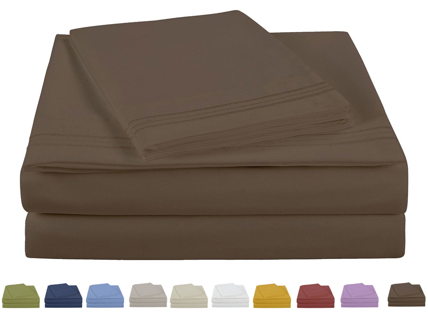 NC Home Fashions Embroidered ultra soft microfiber sheet set, Full ...