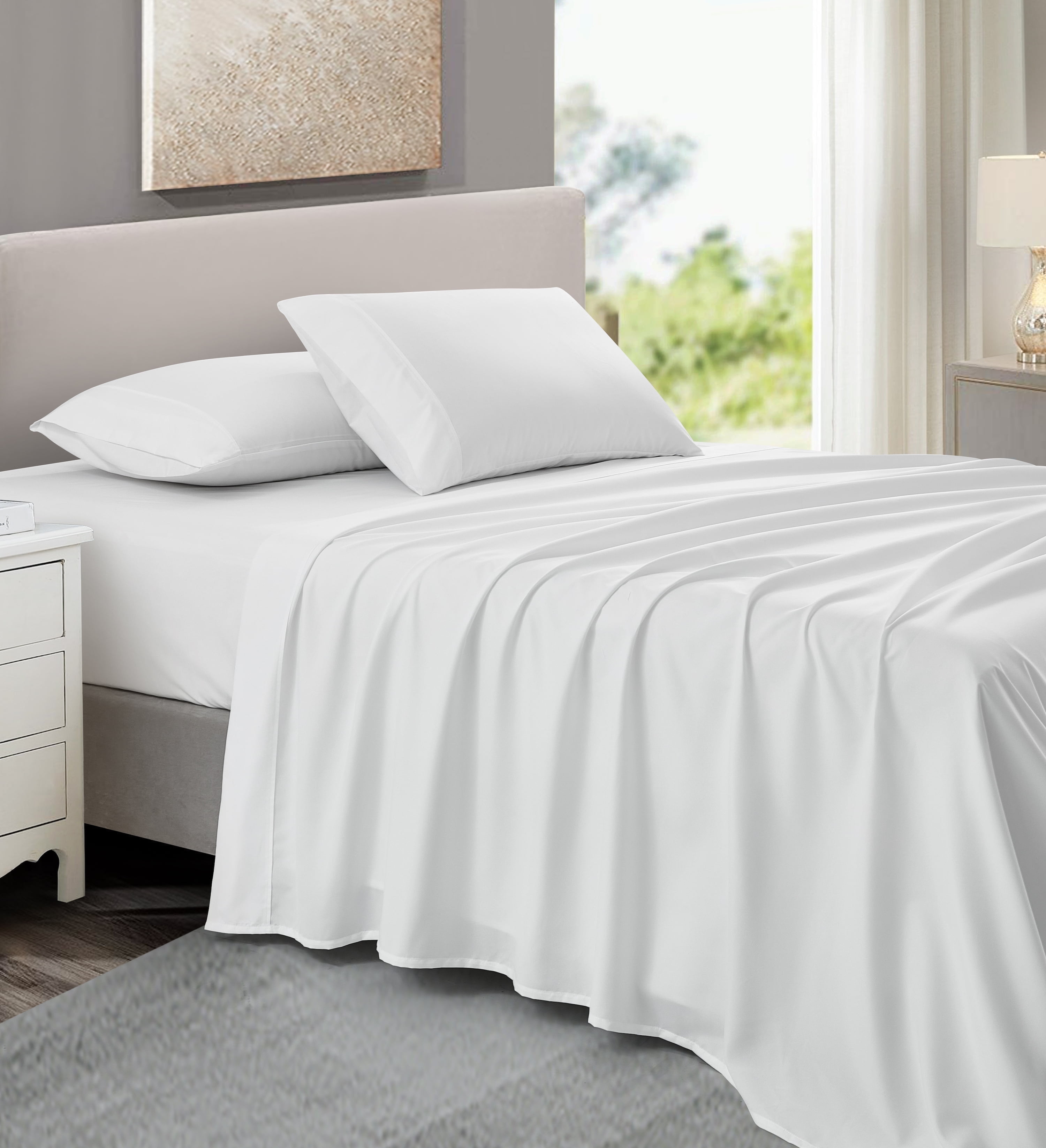 NC Home Fashions 4-Piece Full Sheet Set, Ultra-Soft 800 Thread Count ...