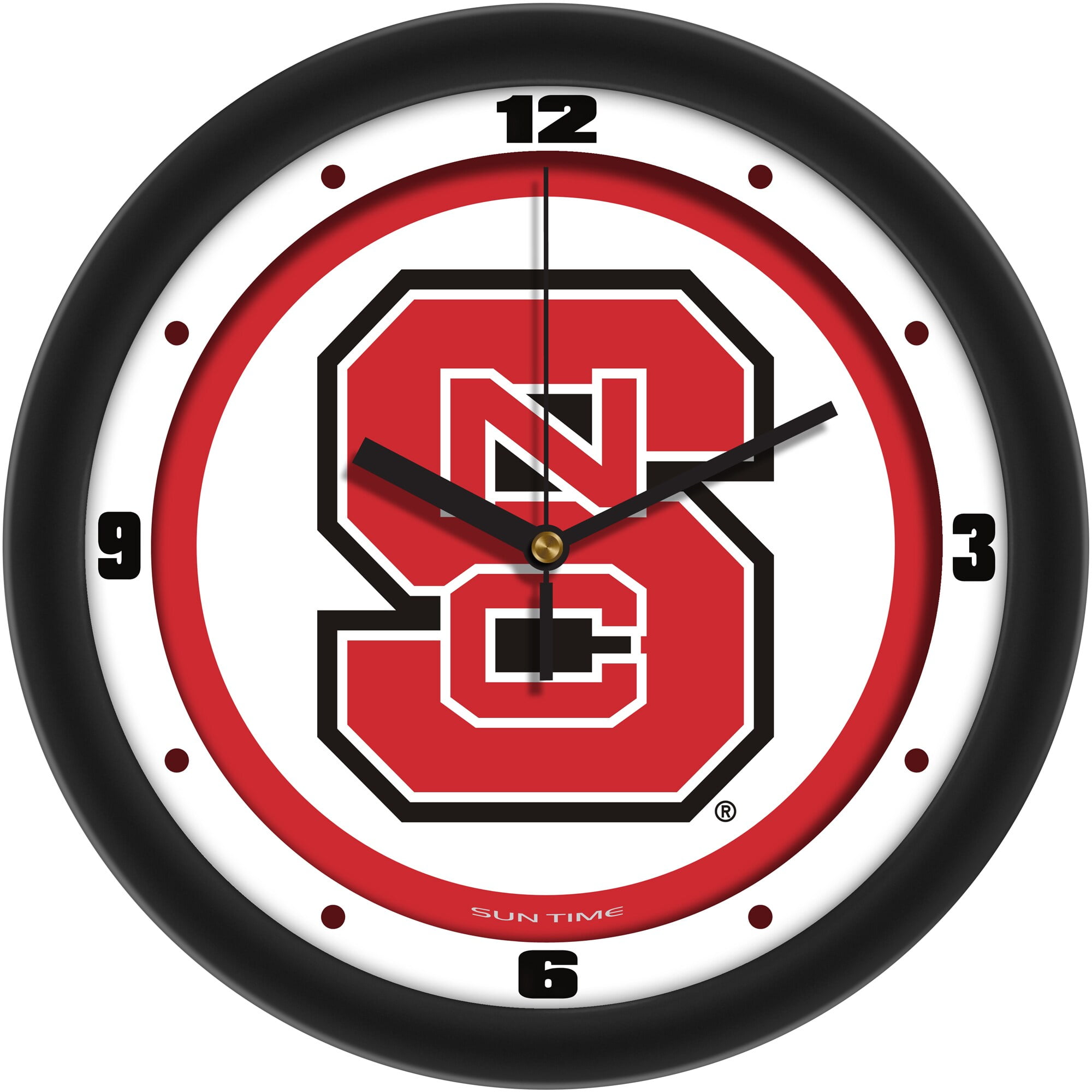 NC State Wolfpack 11.5'' Suntime Premium Glass Face Traditional Logo ...