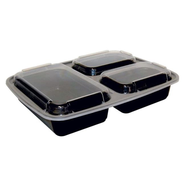 NC333B CPC 3 Compartment Black Rect Tray - Case of 150 - Walmart.com