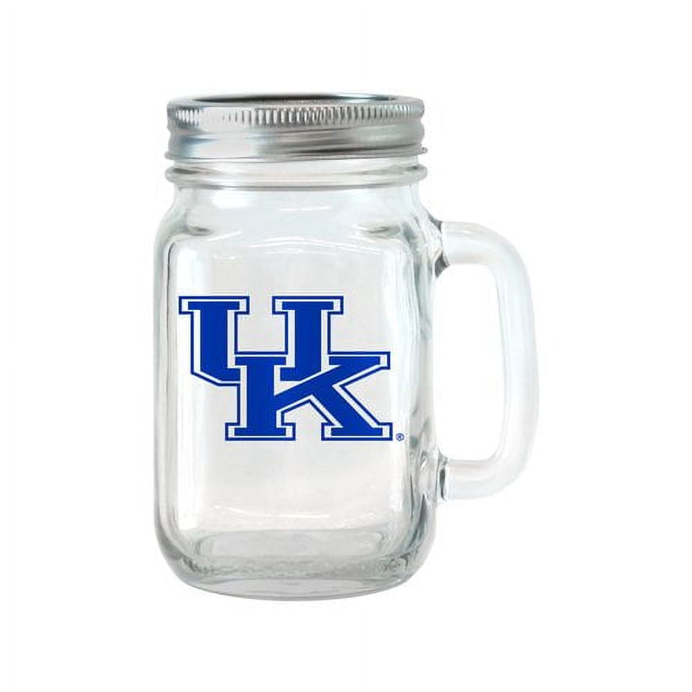 Ncaa 16 Oz Kentucky Wildcats Glass Jar With Lid And Handle 2pk