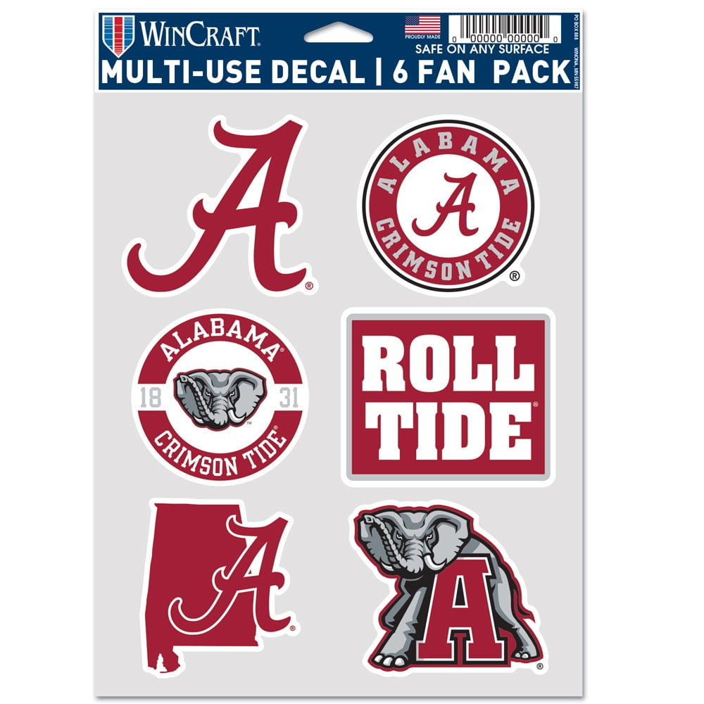 NCAA Alabama Prime 5" x 7.75" Six Pack Decal - Walmart.com