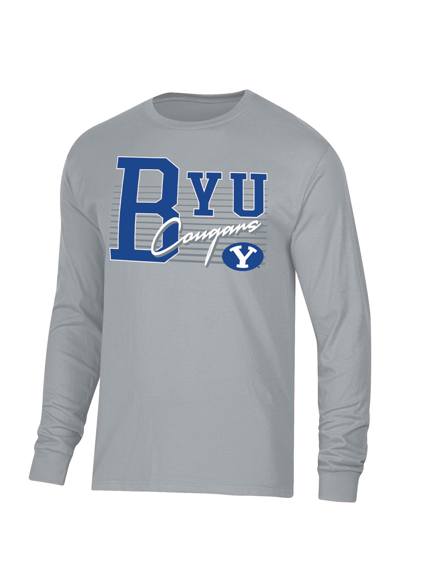NCAA BRIGHAM YOUNG Mens Grey Color Cotton LS TEE Piano Print - Walmart.com