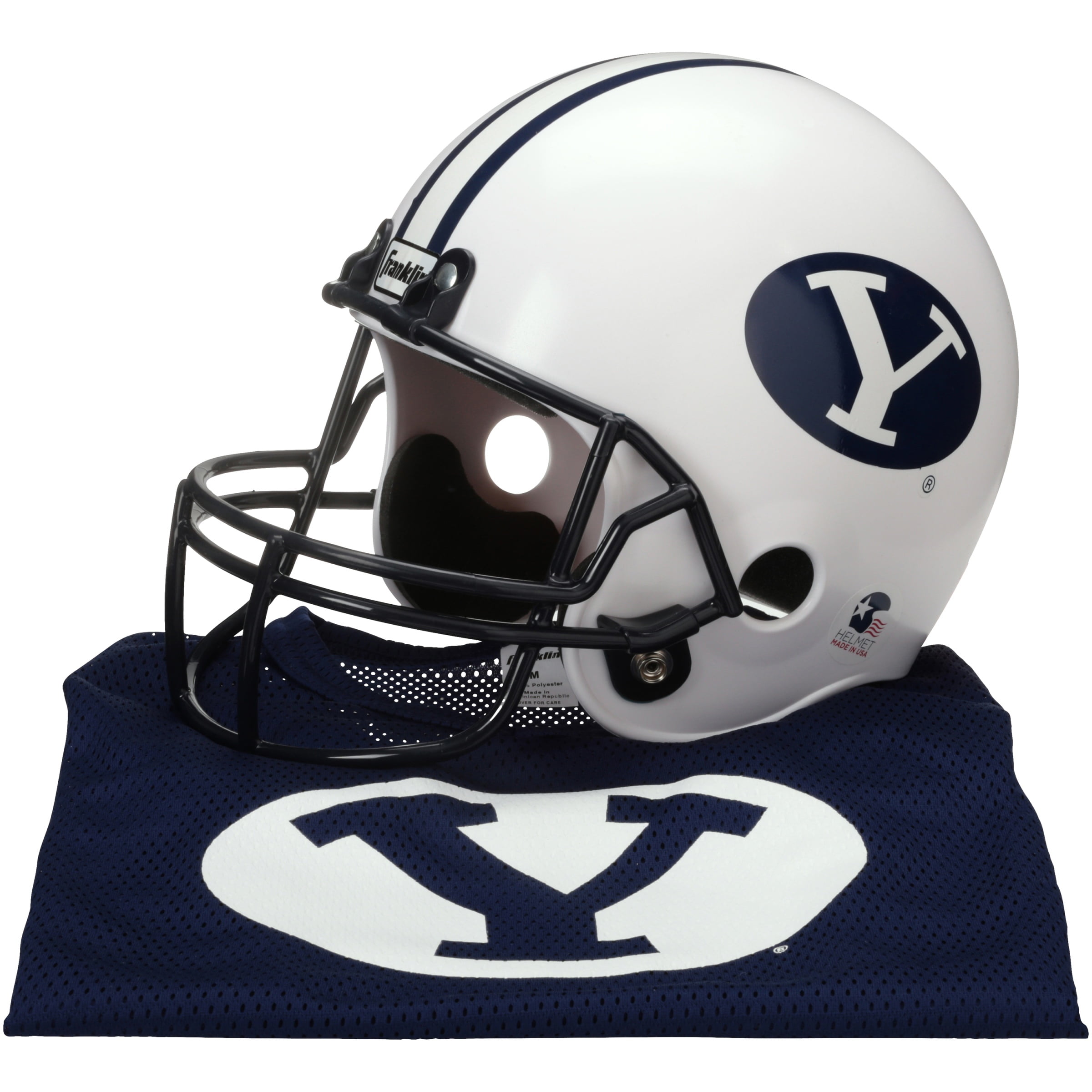 Franklin Sports NCAA BYU Helmet and Jersey Set White, Navy - Walmart.com