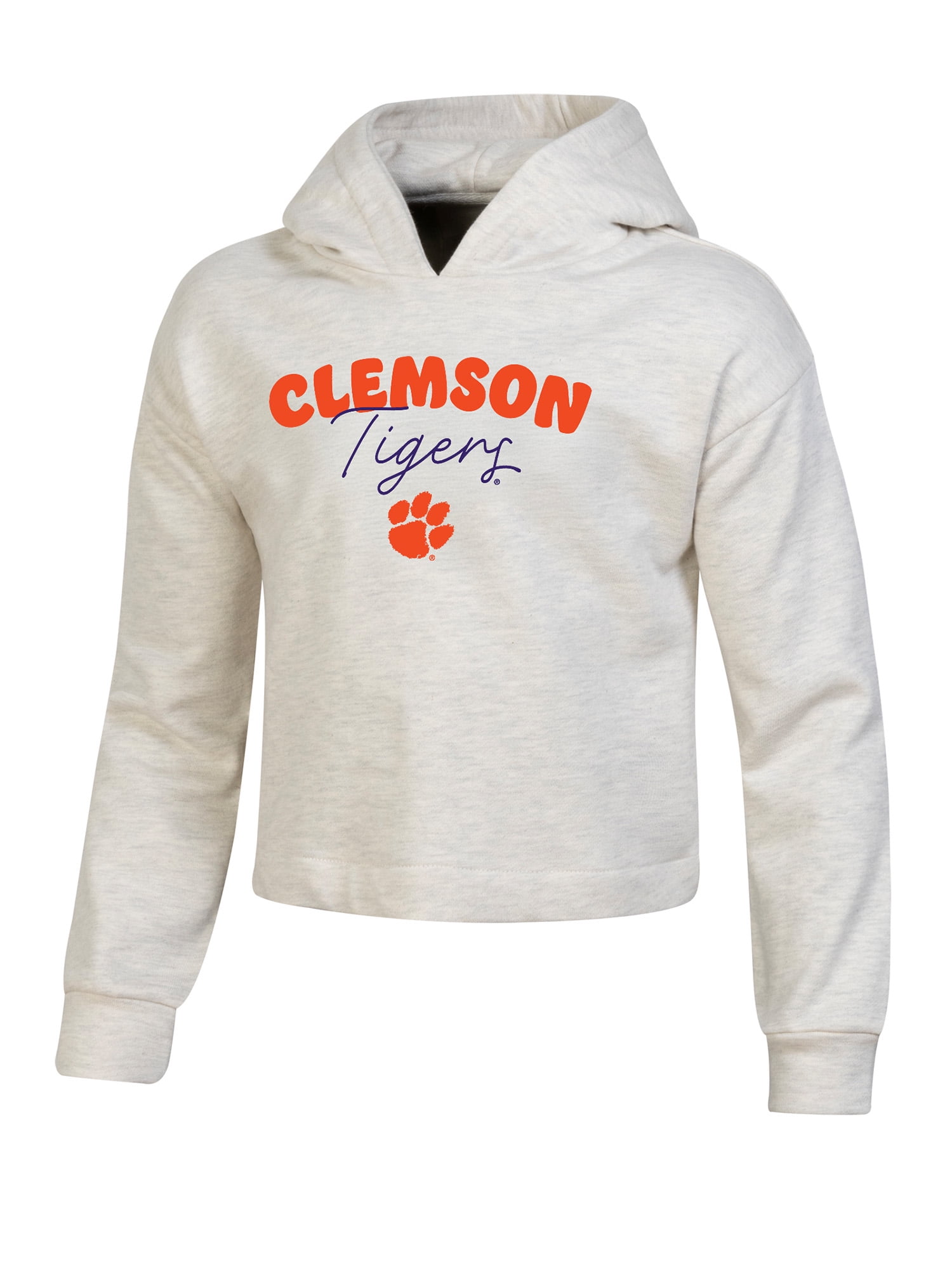 NCAA CLEMSON TIGERS Girls Grey Color Cotton Fleece HDY Puff Print ...