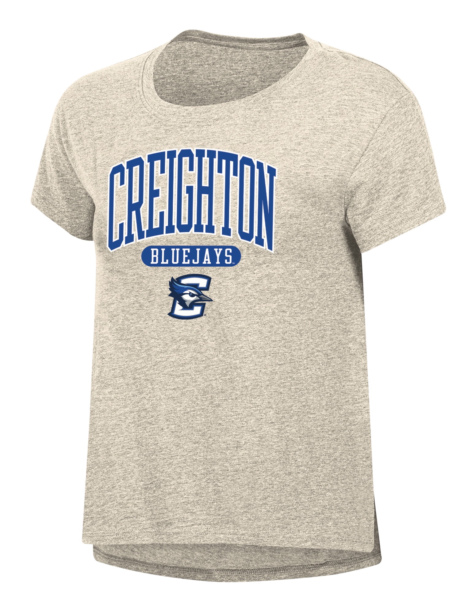 NCAA CREIGHTON BLUE JAYS Womens Grey Color Cotton SS TEE Stretched Arch ...