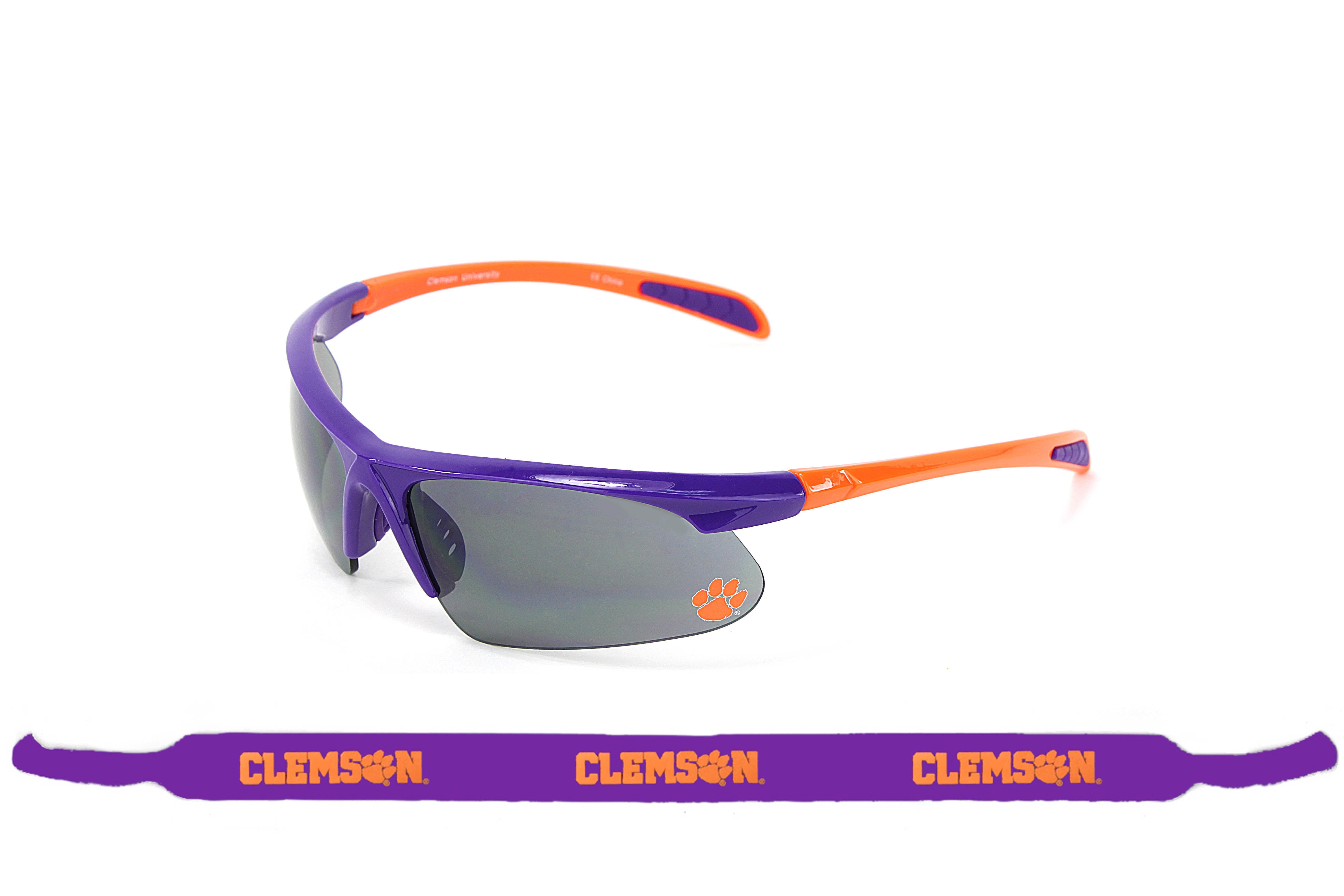 NCAA Clemson Tigers 2pc Sunglass Set - Sport Shield w/Neoprene Retainer ...