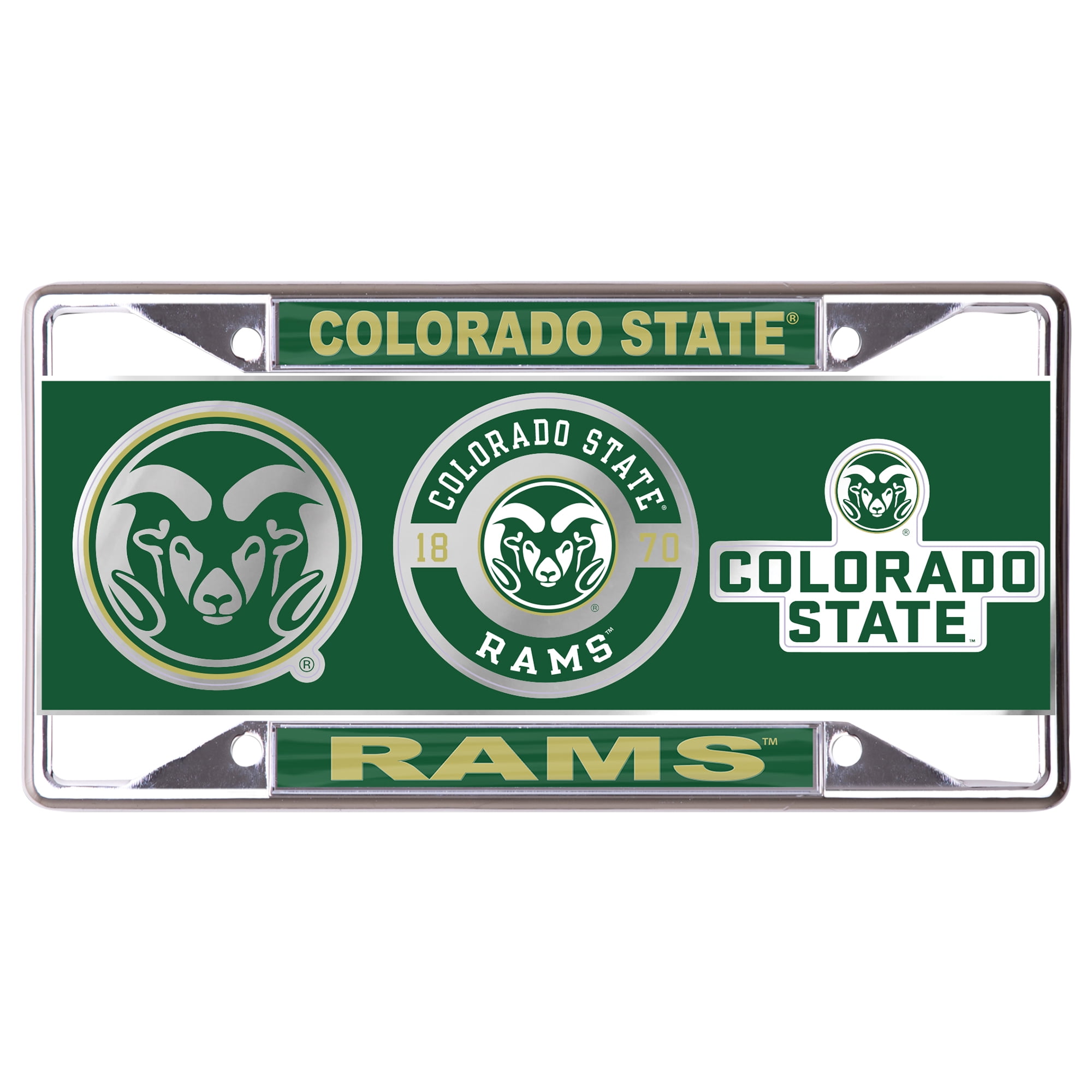 NCAA Colorado State Team Chrome License Plate Frame with Decal Set ...