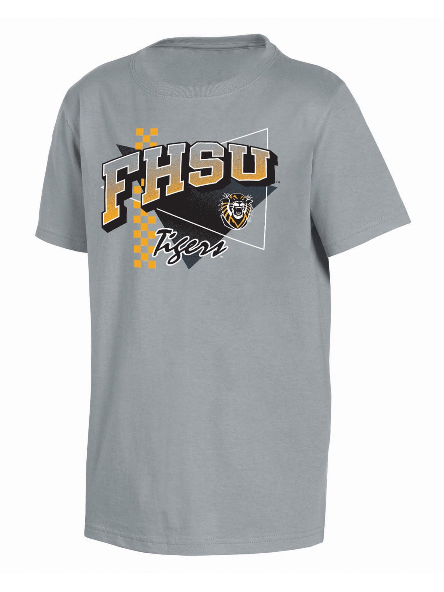 NCAA FORT HAYS ST TIGERS Boys Grey Color Blend SS TEE Race OPP ...