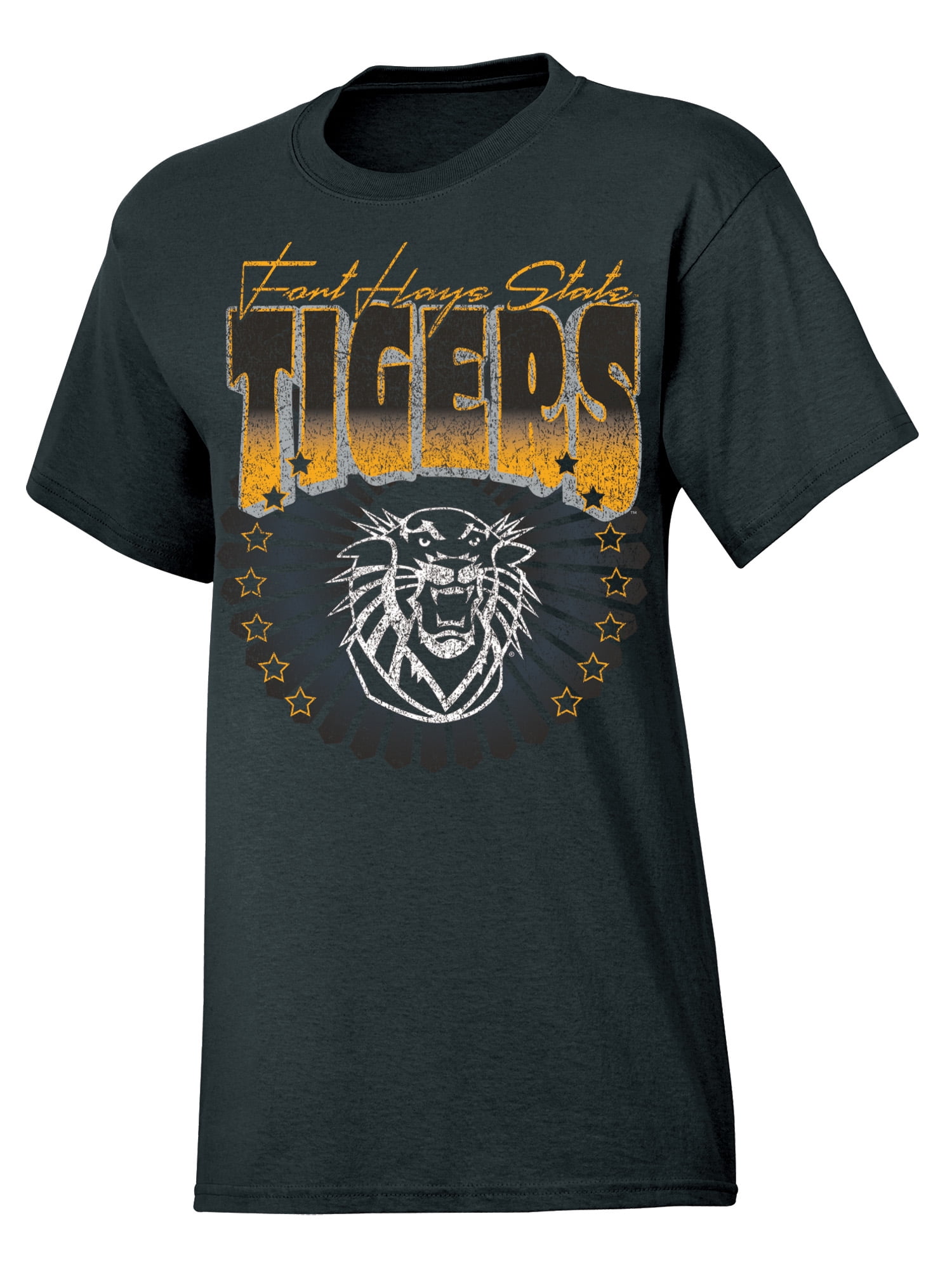 NCAA FORT HAYS ST TIGERS Mens Black Color Cotton SS TEE Frat Tongue ...