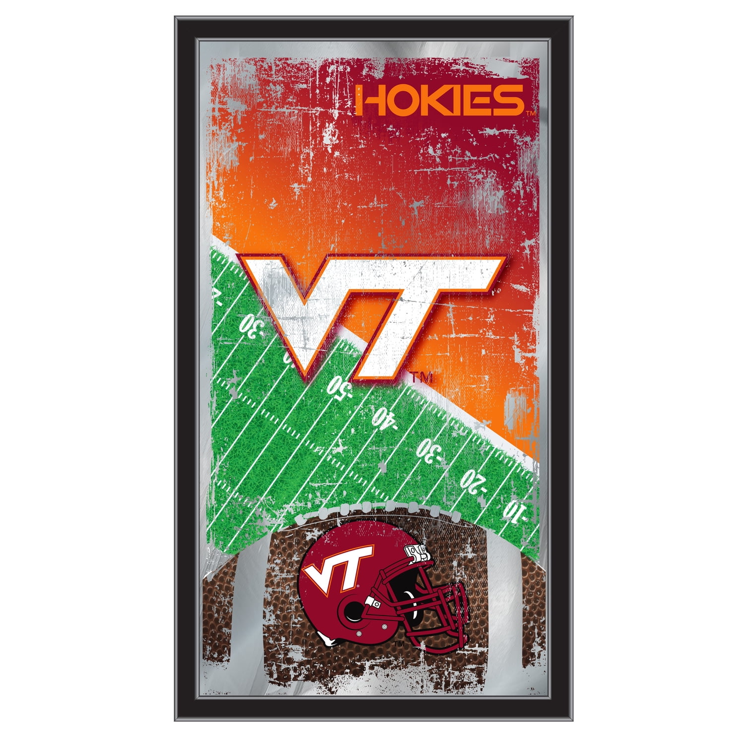 NCAA Football Mirror by Holland Bar Stool - Virginia Tech, 15'' x 26 ...