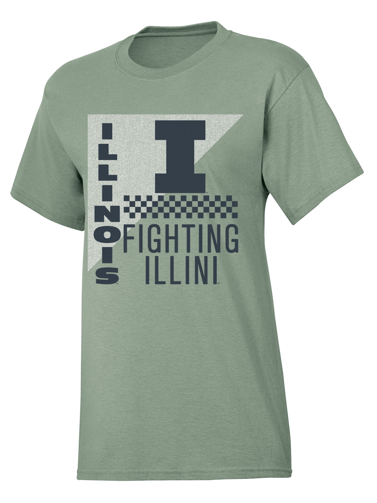 NCAA ILLINOIS Mens Sage Color Cotton SS TEE Frat Finish Line - Walmart.com
