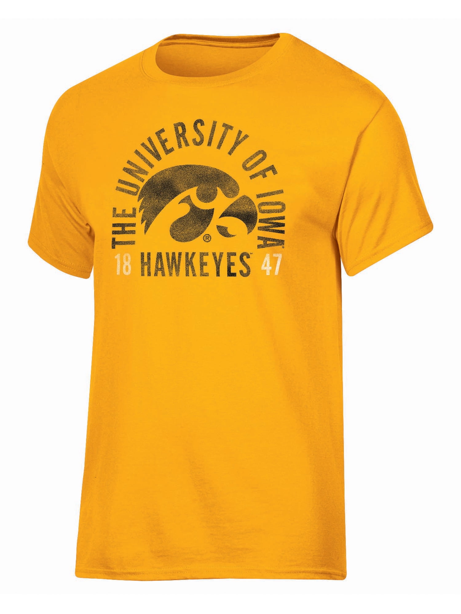 NCAA IOWA HAWKEYES Mens Altrnt Color Cotton SS TEE Arch Faded OPP ...
