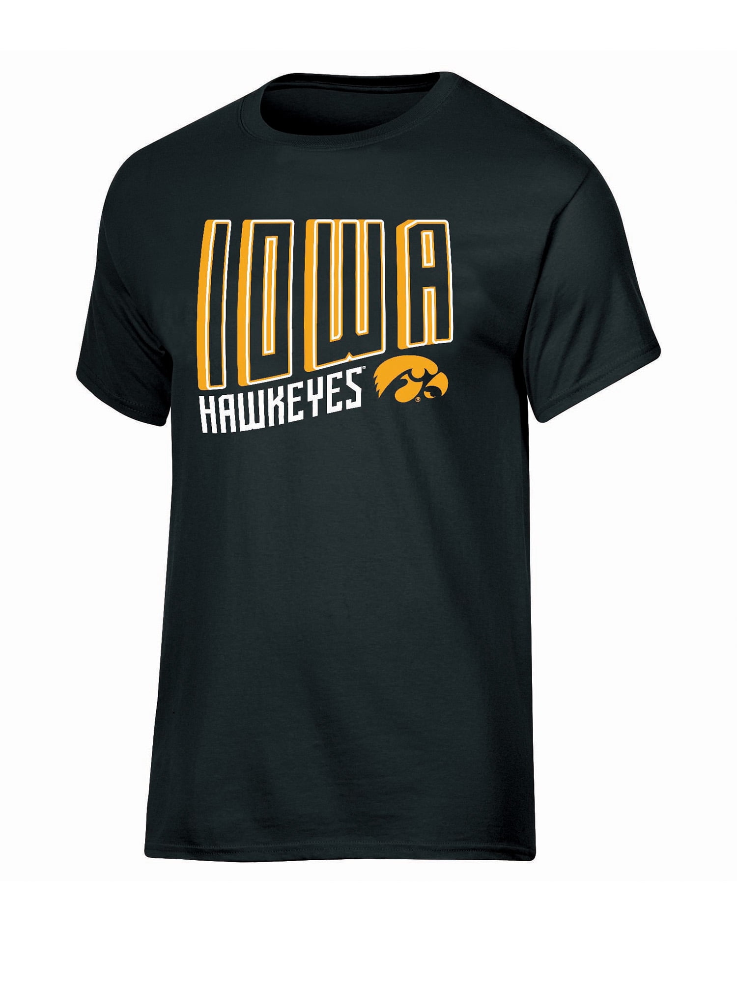 NCAA IOWA HAWKEYES Mens Primry Color Cotton SS TEE Wave Font OPP ...