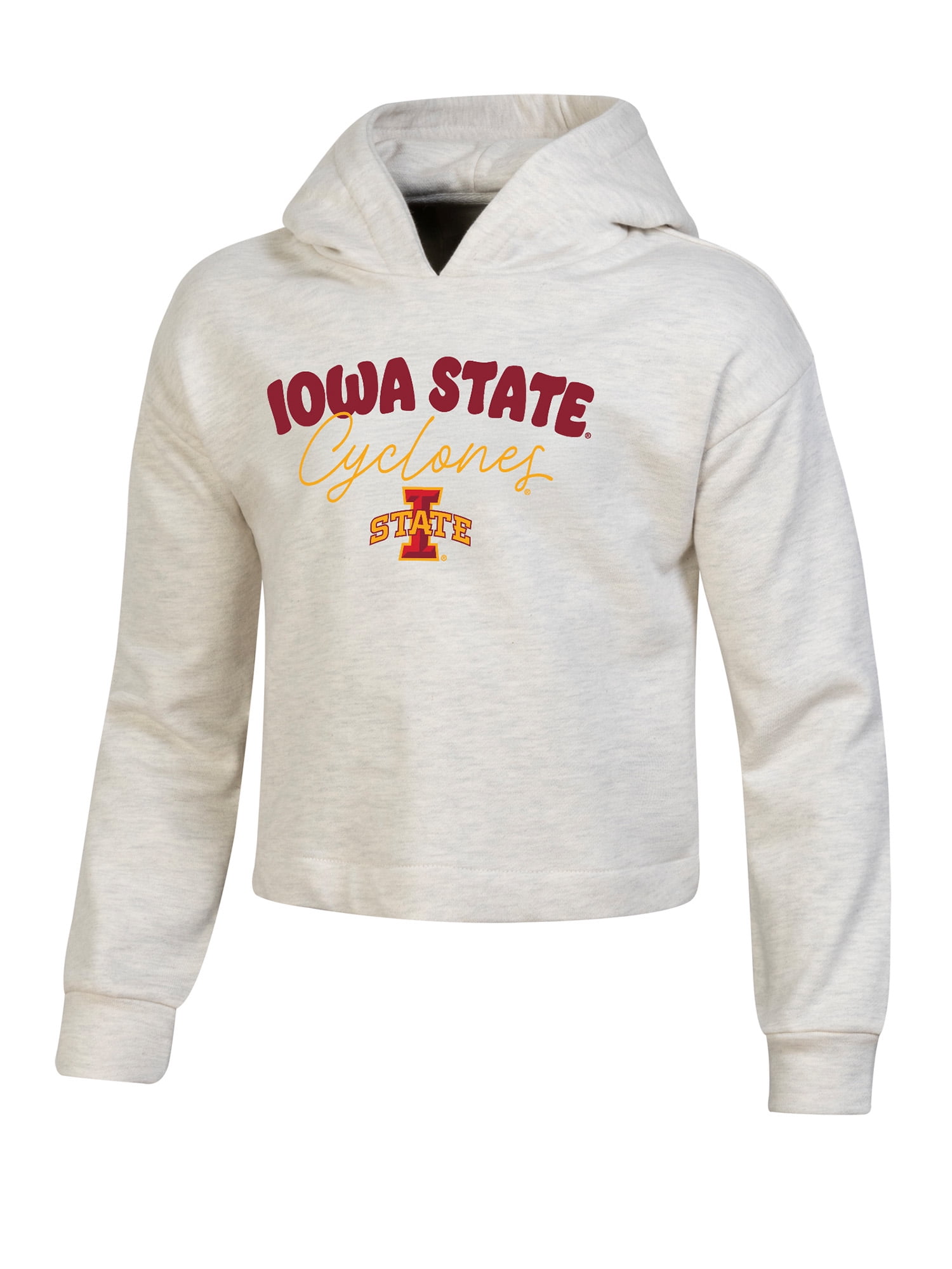 NCAA IOWA STATE Girls Grey Color Cotton Fleece HDY Puff Print Cropped ...