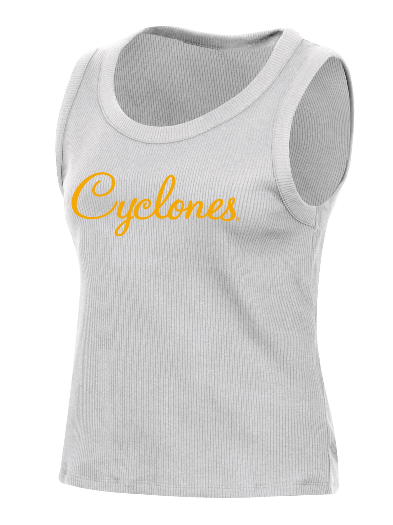 NCAA IOWA STATE Womens White Color Cotton TNK Script Ribbed - Walmart.com