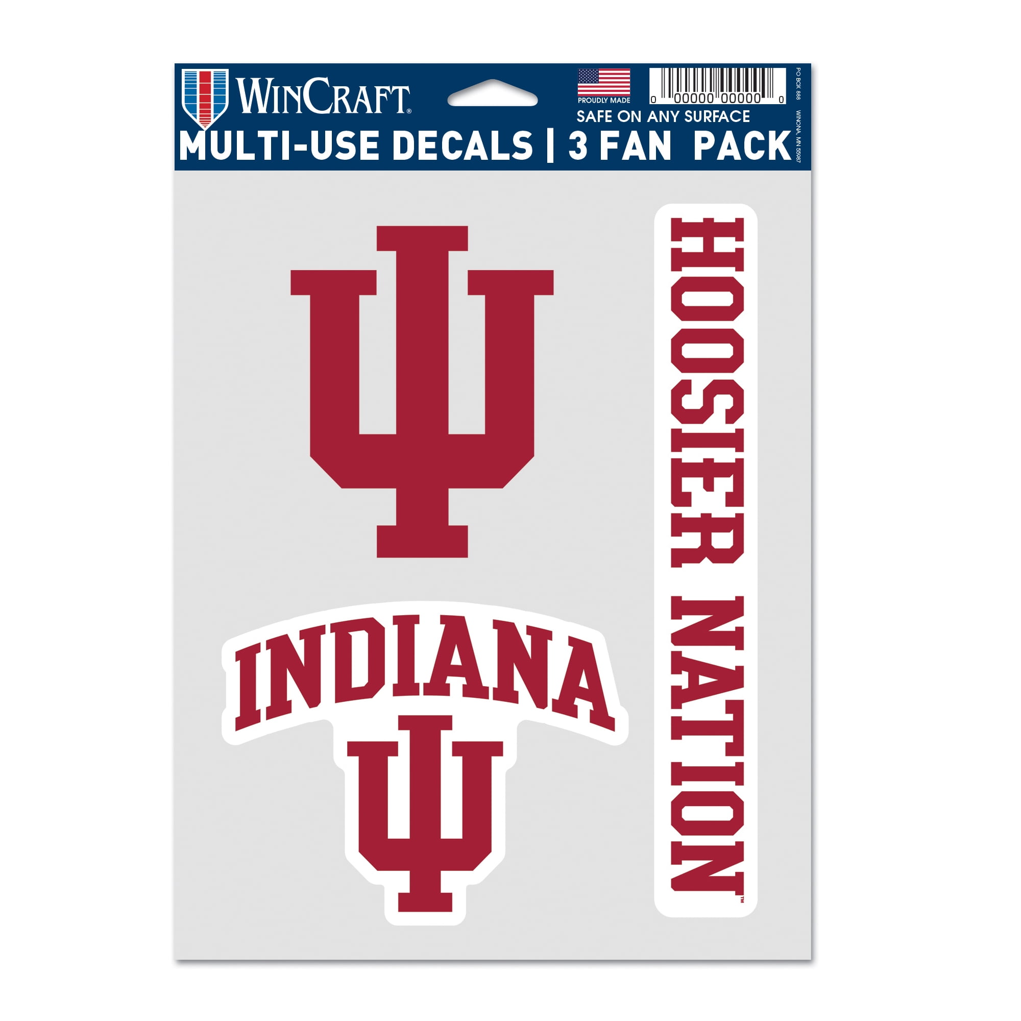 NCAA Indiana Prime 5" x 7.75" Triple Decal - Walmart.com