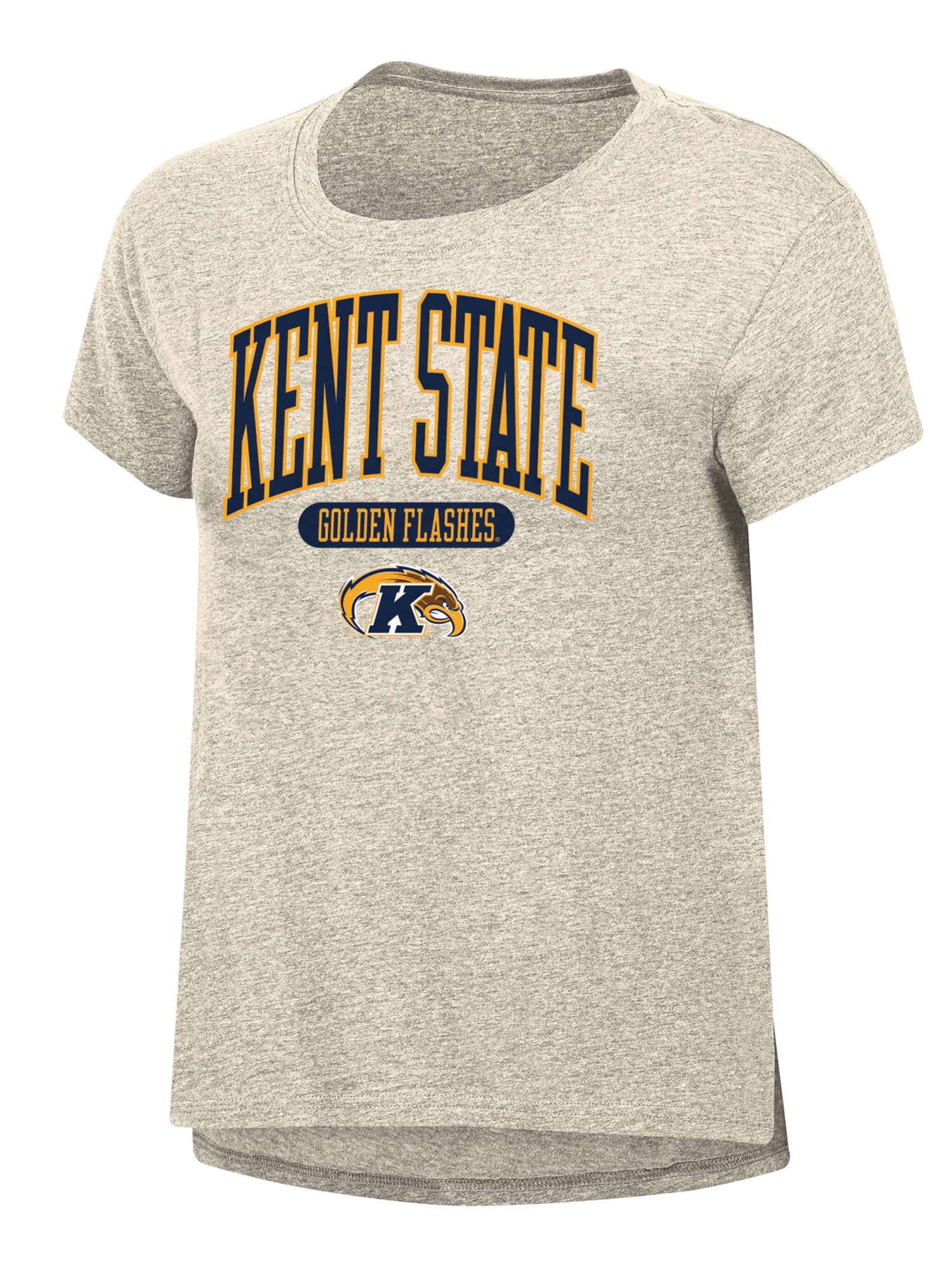 NCAA KENT STATE Womens Grey Color Cotton SS TEE Stretched Arch Open Hem ...