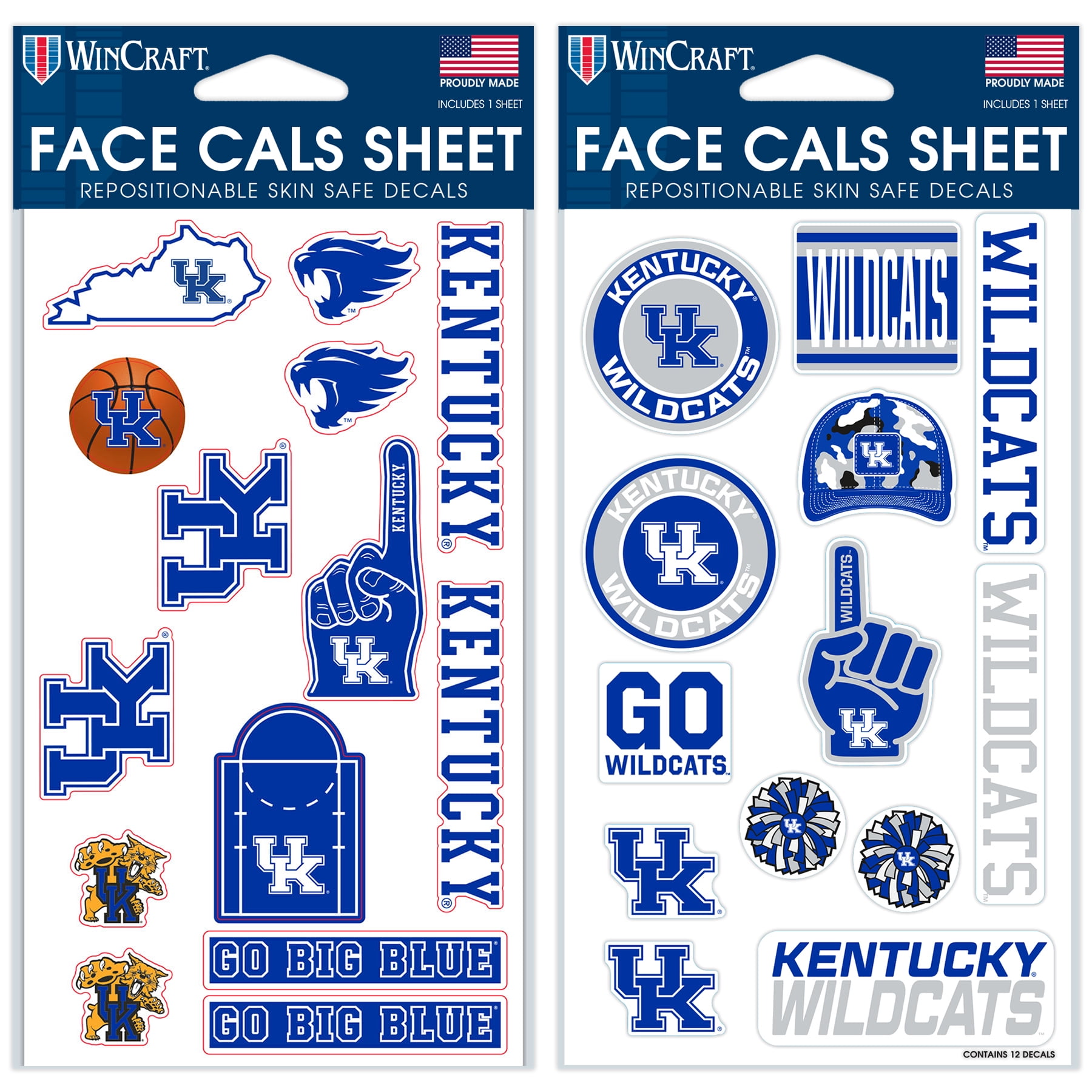 NCAA Kentucky Team 4" x 7" Face Cal Assortment Pack - Walmart.com