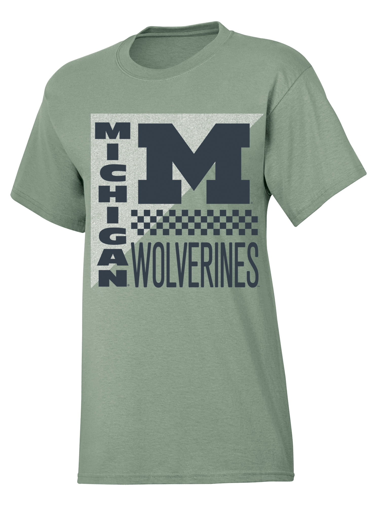 NCAA MICHIGAN Mens Sage Color Cotton SS TEE Frat Finish Line - Walmart.com
