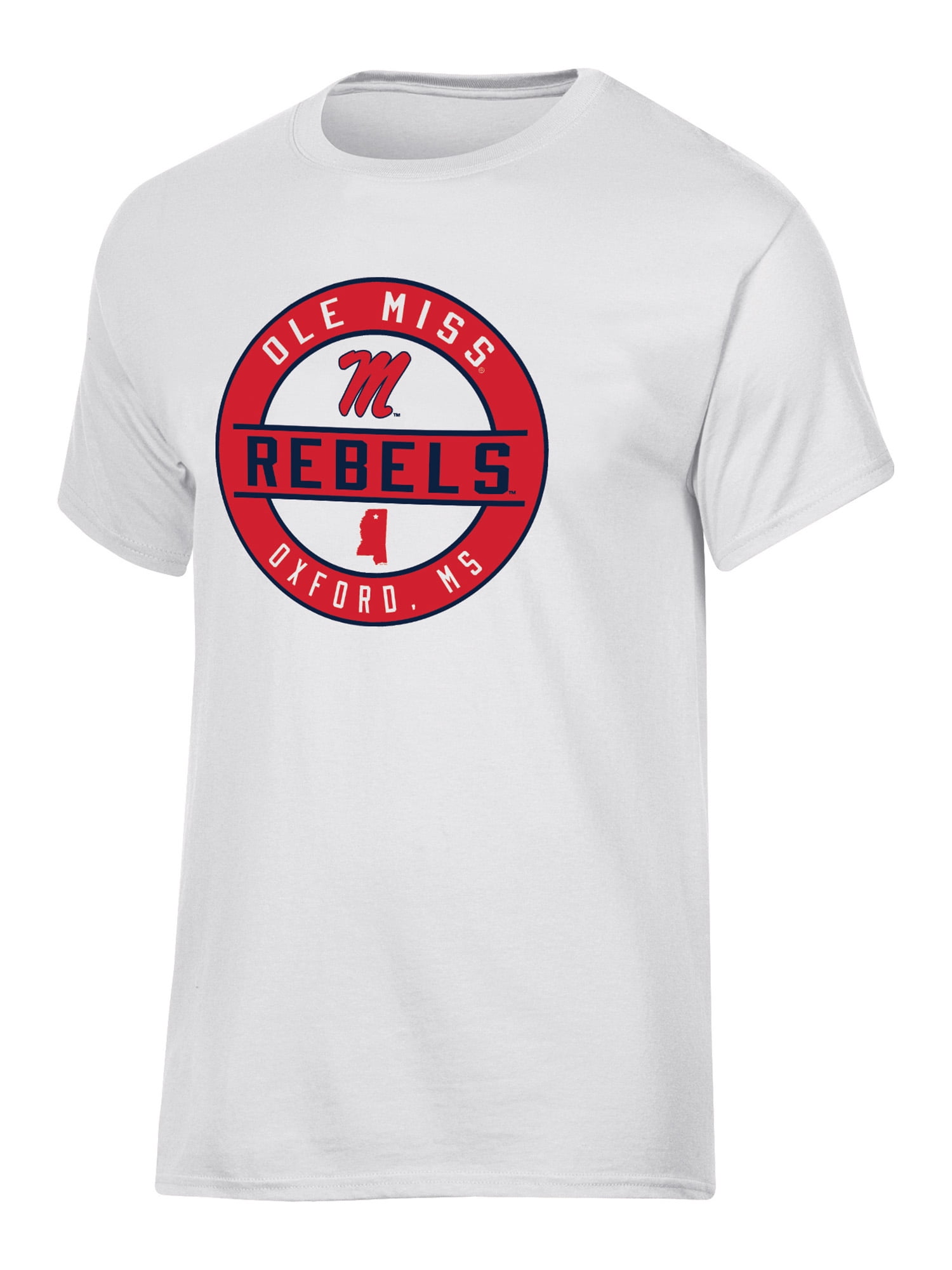 NCAA MISSISSIPPI Mens White Color Cotton SS TEE Circle Local OPP ...