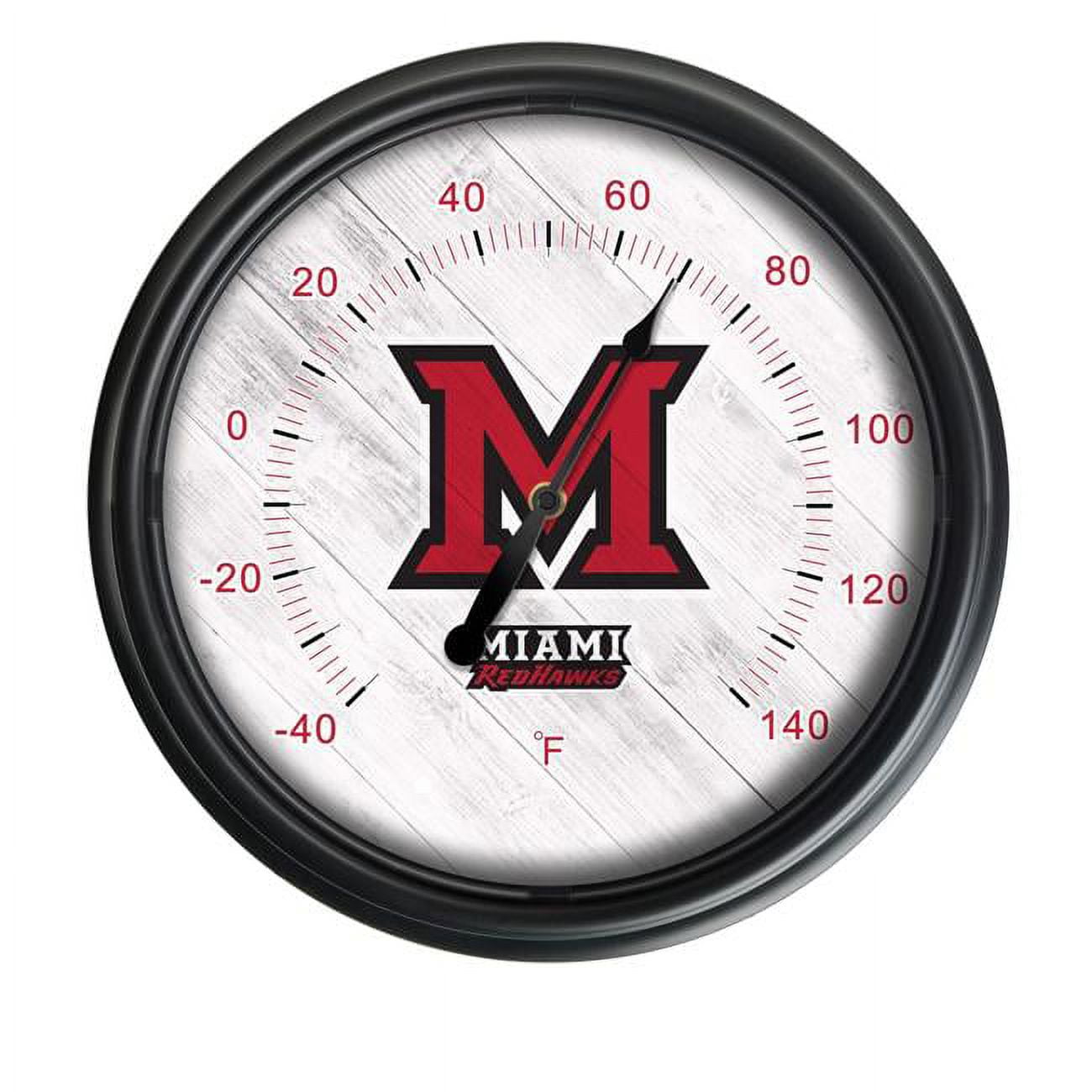NCAA Miami University OH 14 in. Dia. Indoor & Outdoor LED Thermometer ...