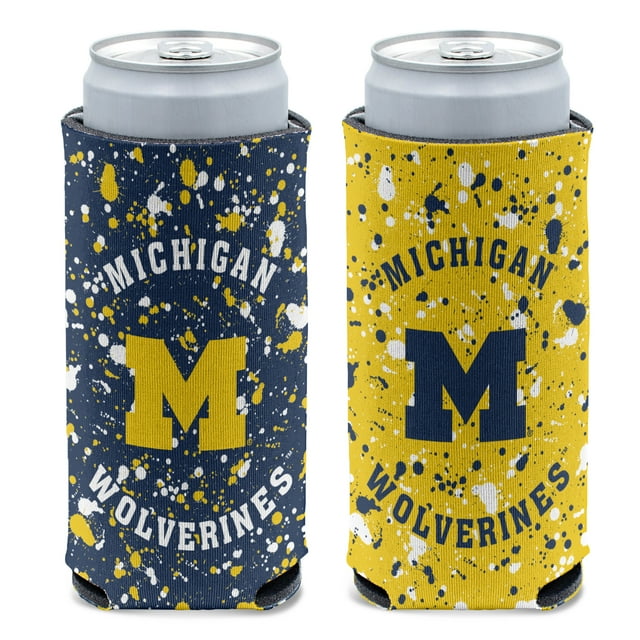 WinCraft NCAA Michigan Team Splatter 12oz Slim Can Cooler, Collapsible ...