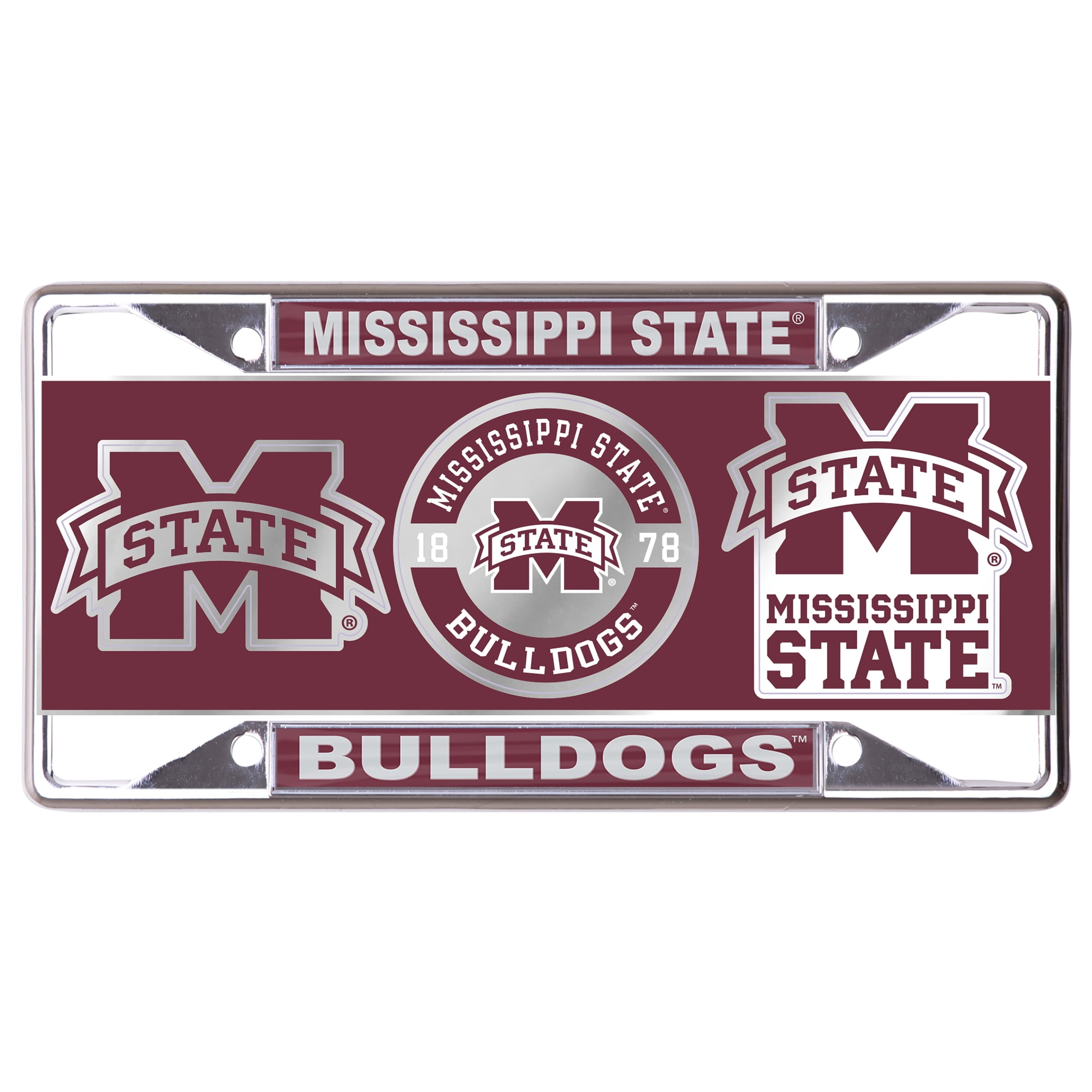 NCAA Mississippi State Team Chrome License Plate Frame with Decal Set ...