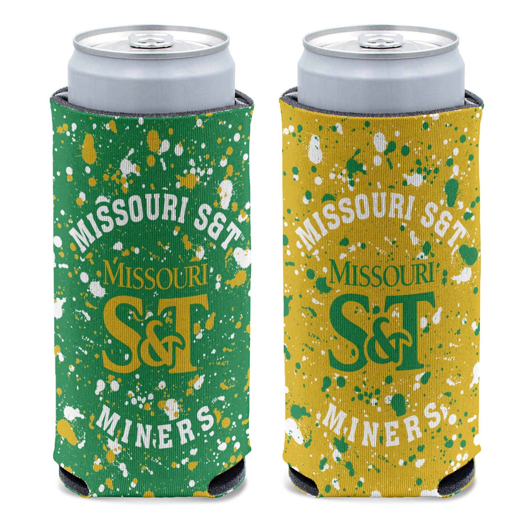 NCAA Missouri S&T Team Splatter 12oz Slim Can Cooler, Collapsible ...