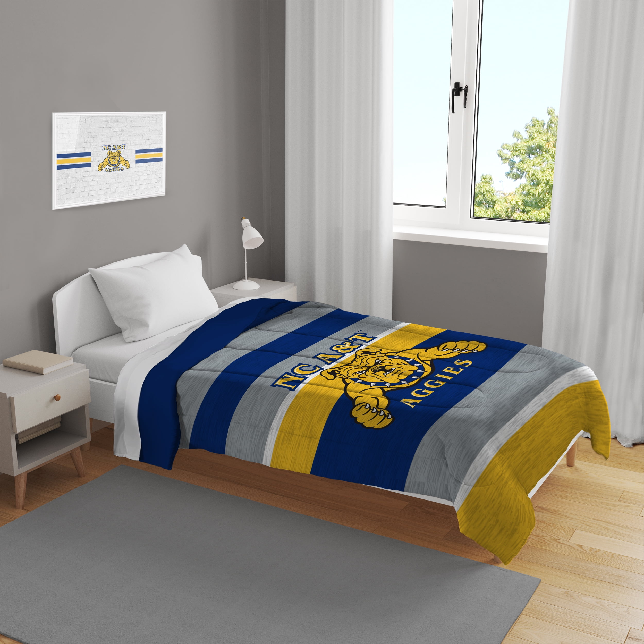NCAA NORTH CAROLINA A&T Heathered Stripe Twin XL Comforter - Walmart.com