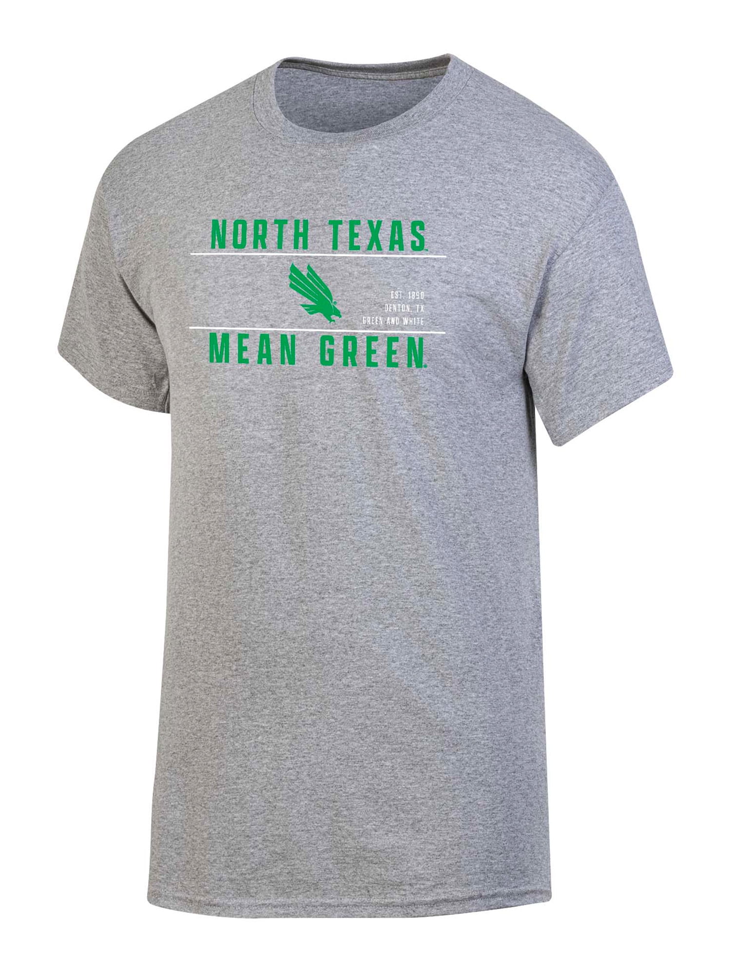 NCAA NORTH TEXAS Mens Grey Color Cotton SS TEE Bar OPP - Walmart.com