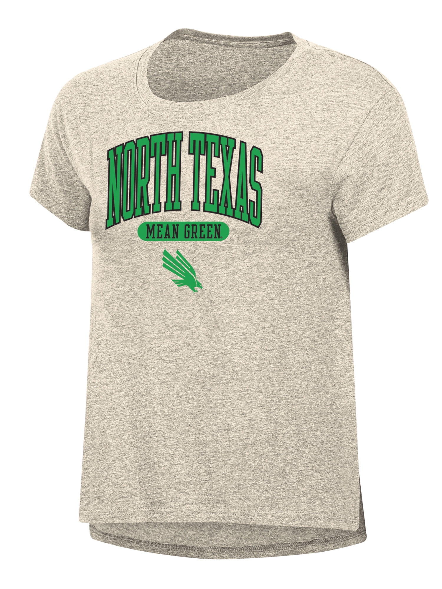NCAA NORTH TEXAS Womens Grey Color Cotton SS TEE Stretched Arch Open ...