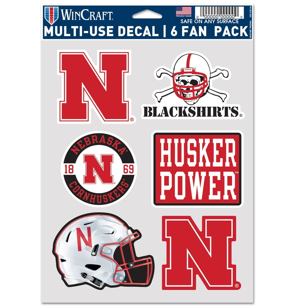 NCAA Nebraska Prime 5" x 7.75" Six Pack Decal - Walmart.com