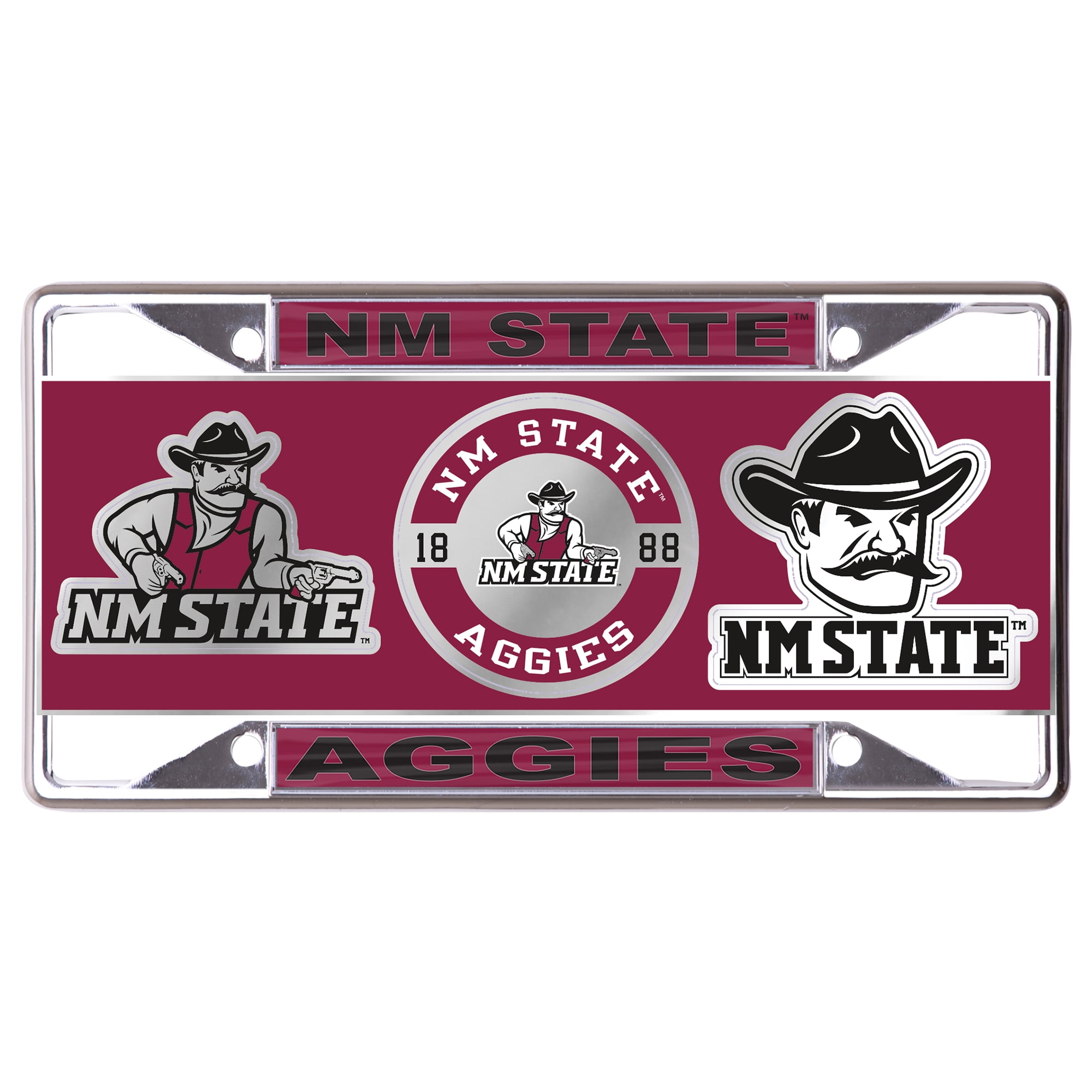 NCAA New Mexico State Team Chrome License Plate Frame with Decal Set ...
