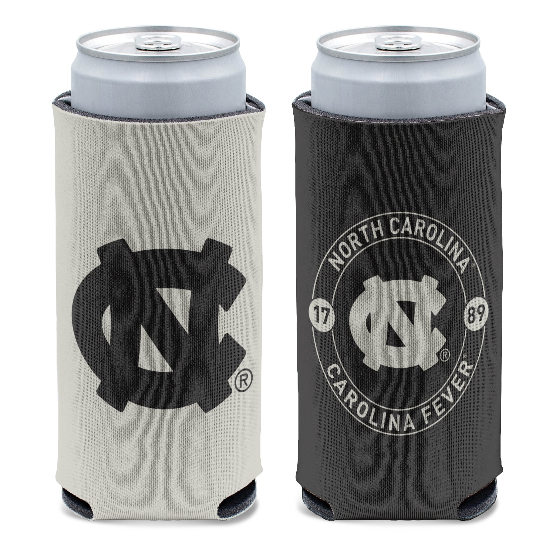 WinCraft NCAA North Carolina Bone Black 12oz Slim Can Cooler ...